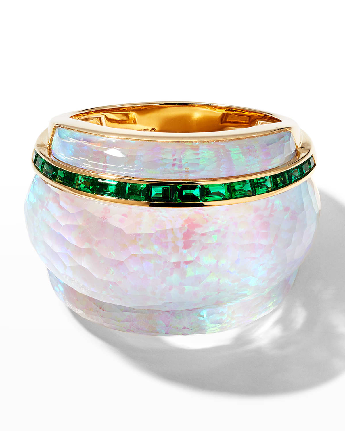 Stephen Webster Shard Stack Ring in White Opalescent with Clear Quartz ...