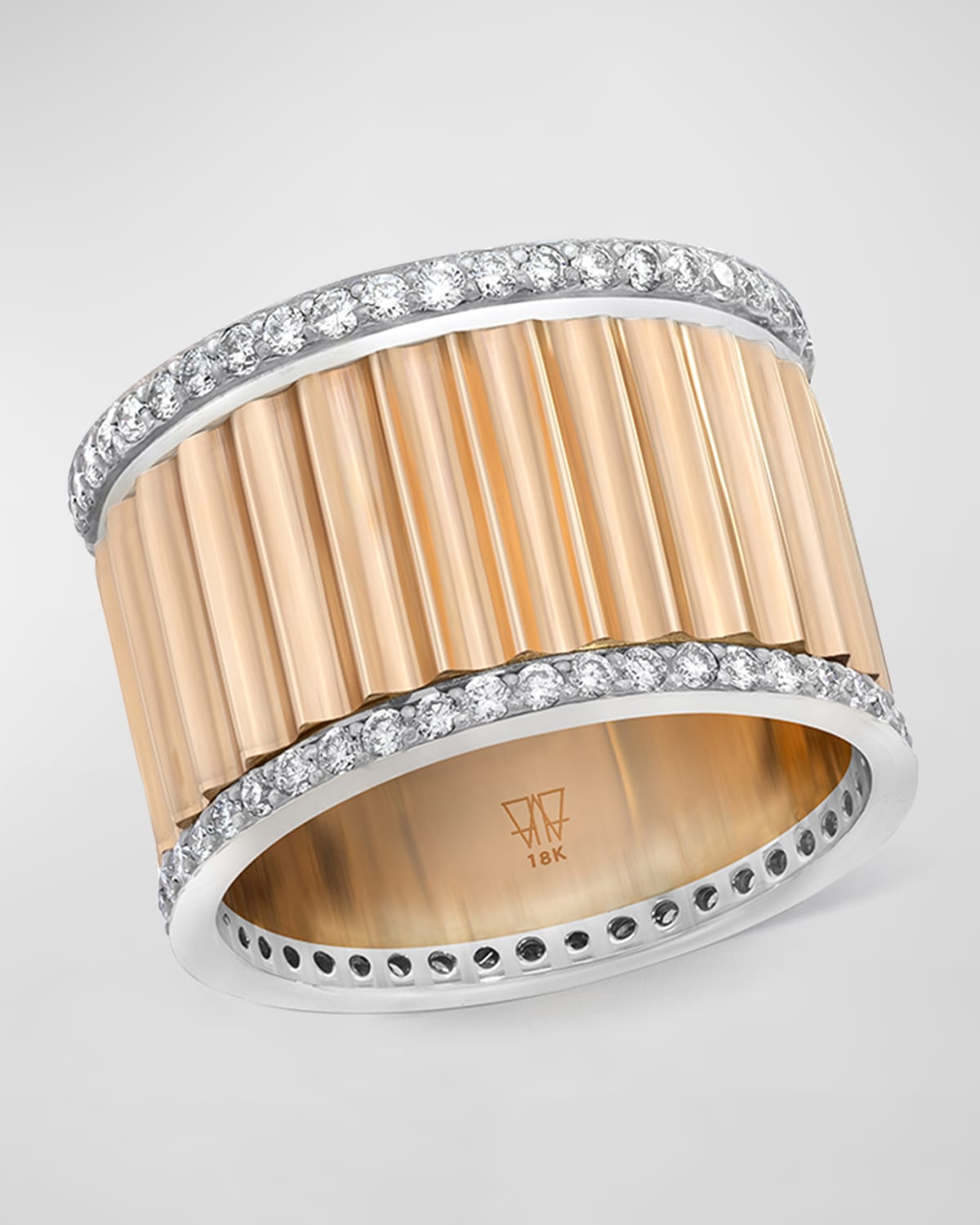 Walters Faith 18K Rose Gold 3.5mm Band Ring with Champagne Diamonds ...