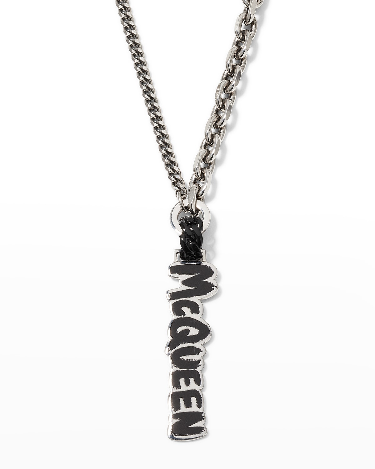 Alexander McQueen Men's Cut-Out Graffiti Logo Chain Necklace | Neiman ...