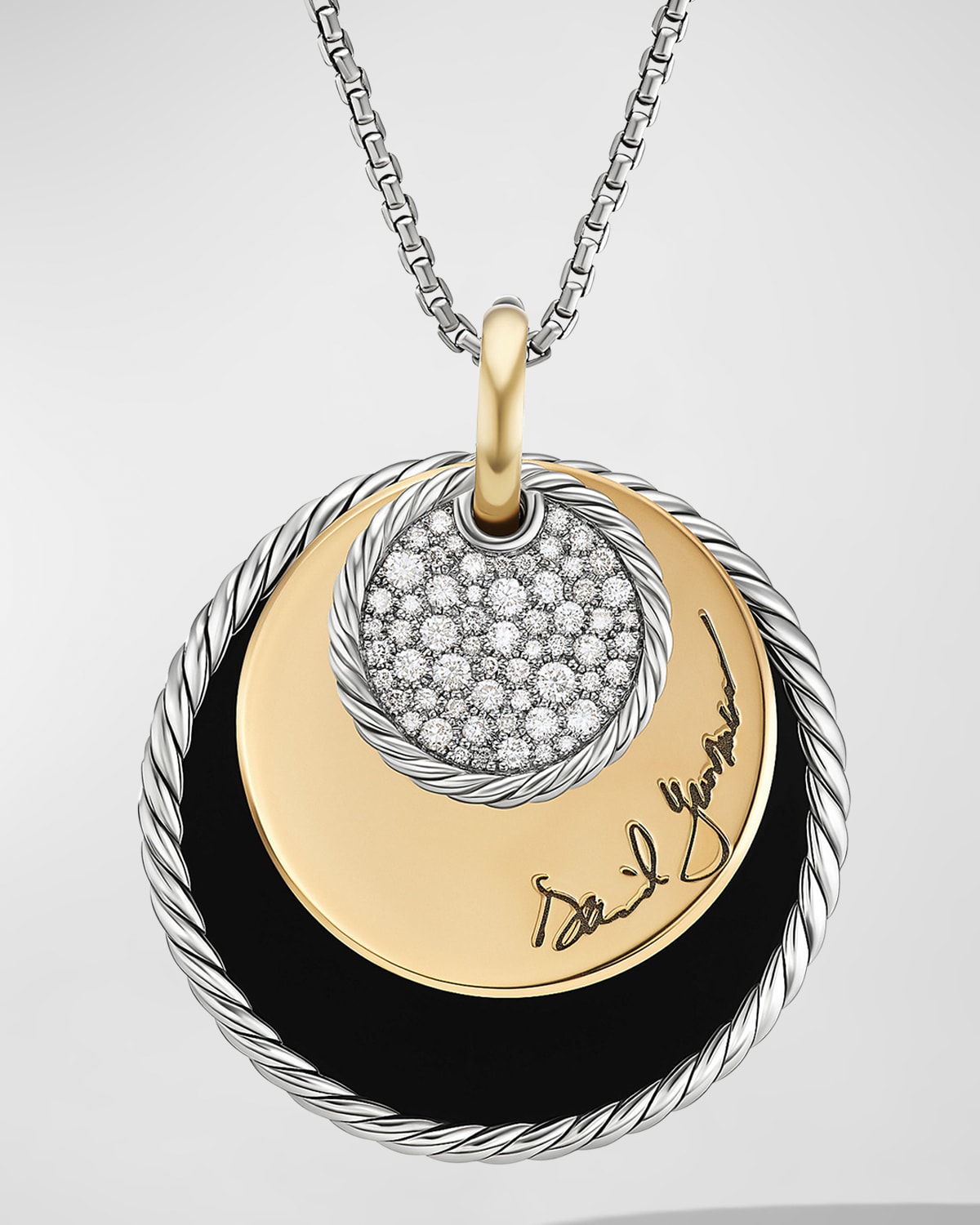 David Yurman DY Elements Reversible Pendant with Diamonds in Silver ...