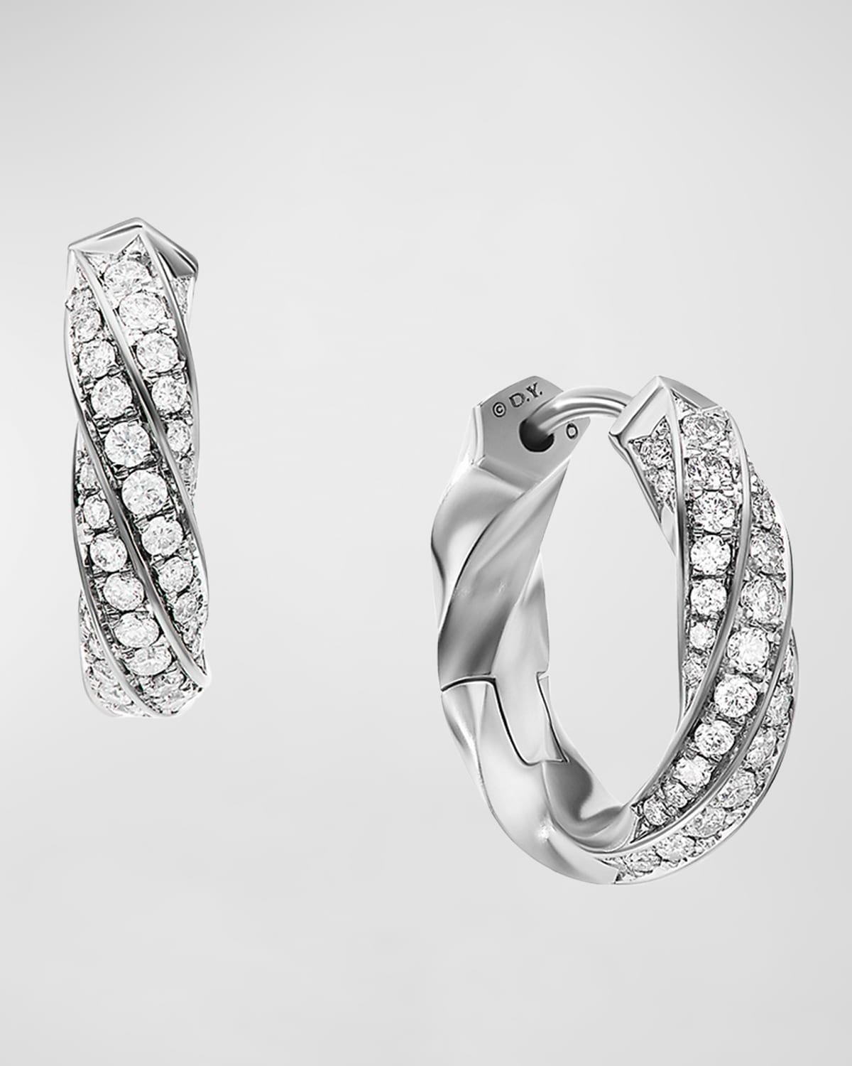 David Yurman Cable Edge Hoop Earrings in Recycled Sterling Silver ...