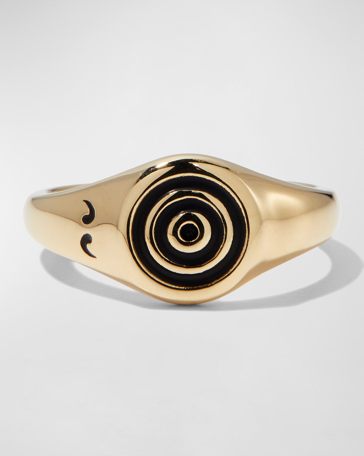 Marco Dal Maso Men's Yellow Gold Icon Signet Ring with Single Black ...