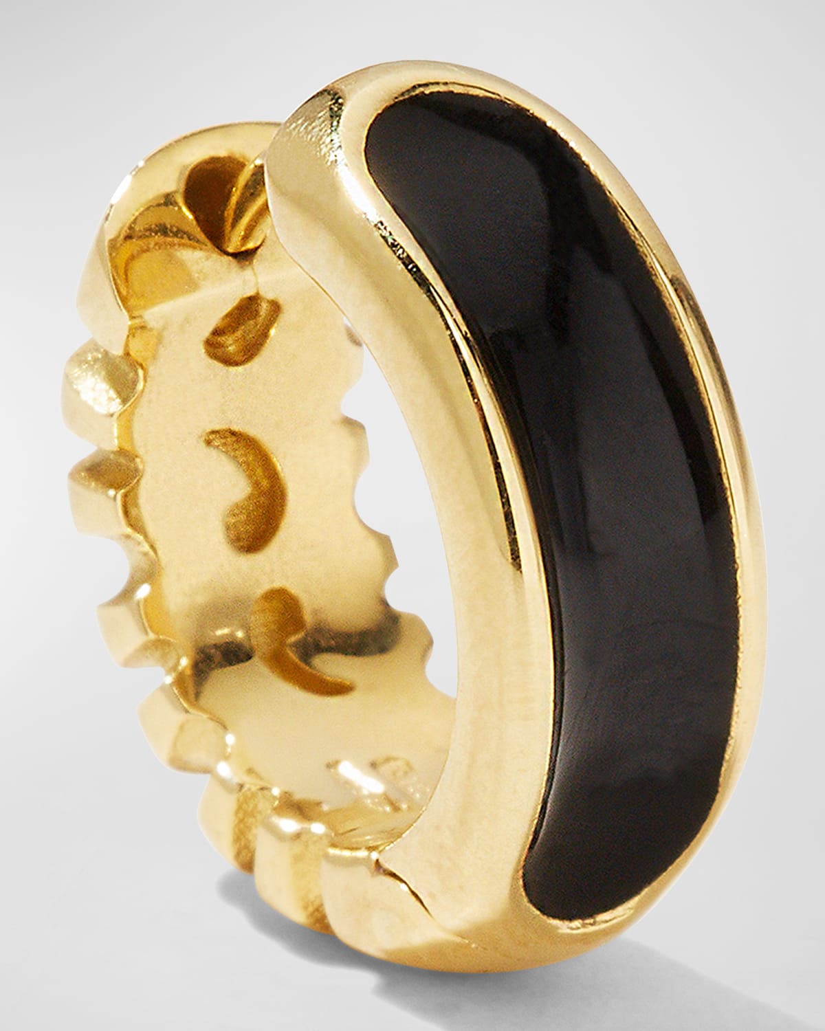 Marco Dal Maso Yellow Gold Icon Stud Mono Earring with Single Black ...