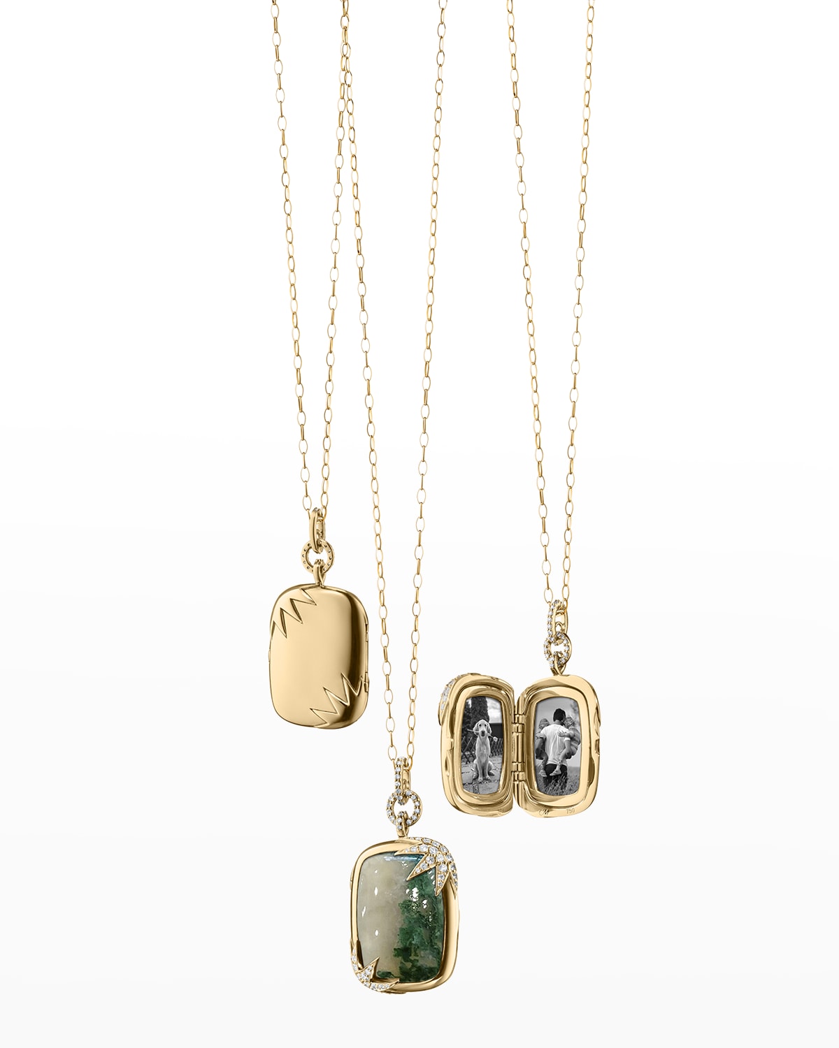 Monica Rich Kosann 18K Yellow Gold True North Oval Locket Necklace with ...