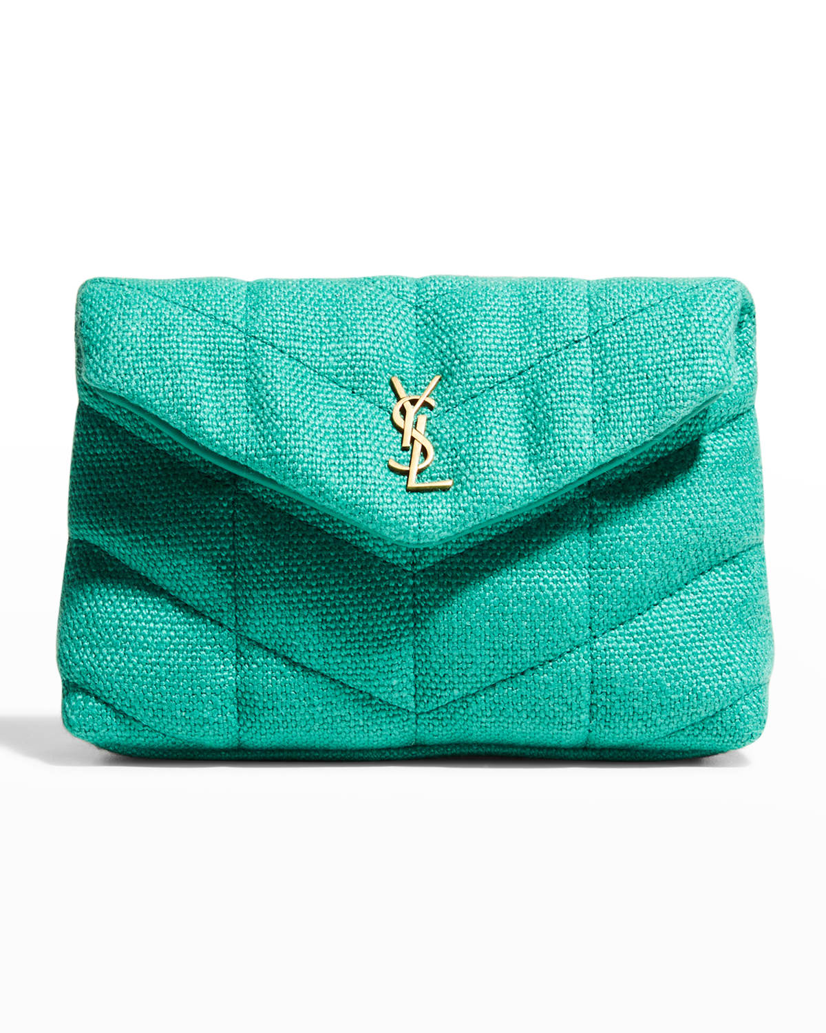Saint Laurent YSL Envelope Flap Leather Clutch Bag Neiman Marcus