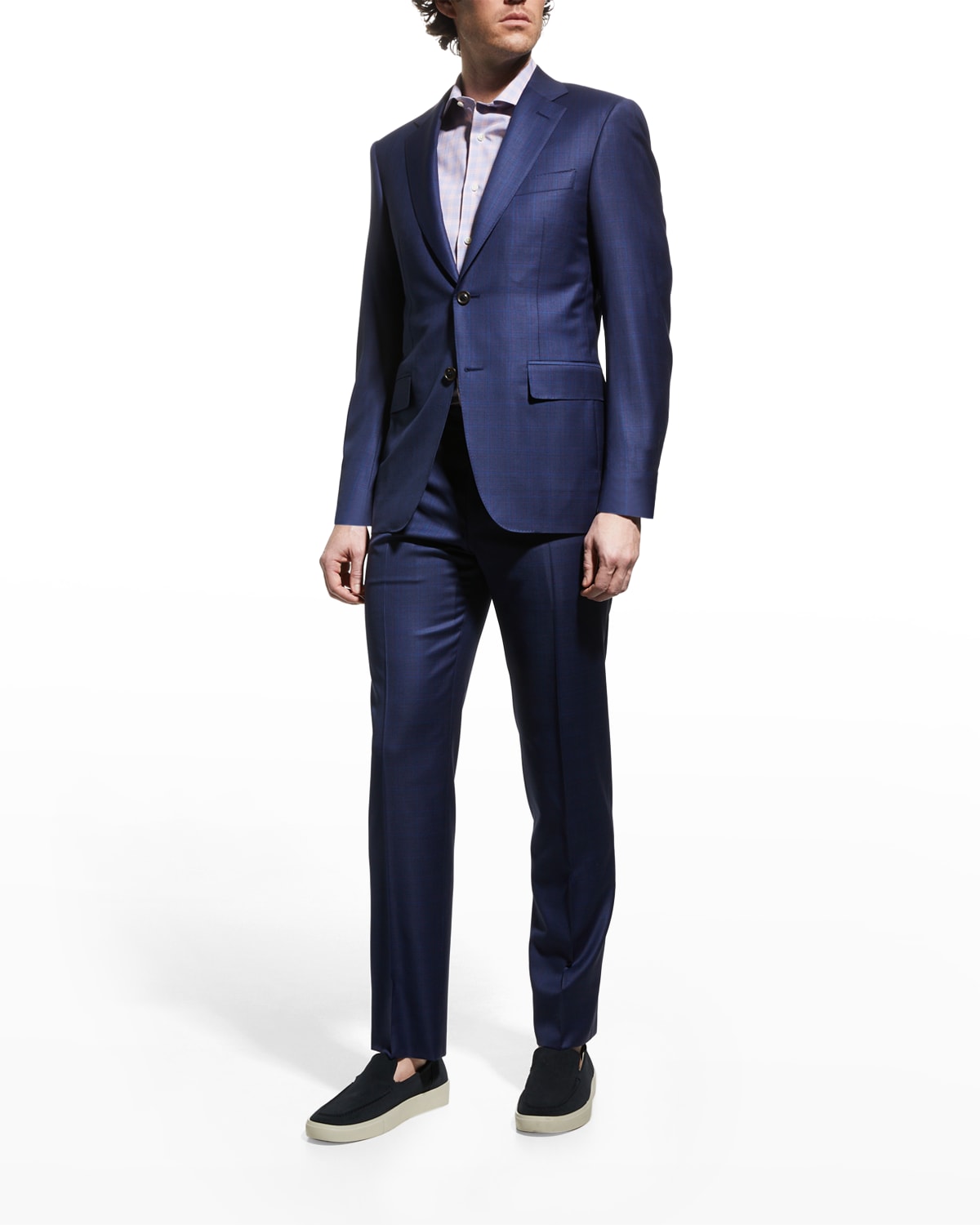 Canali Men's Plaid Super 150s Wool Sport Jacket | Neiman Marcus