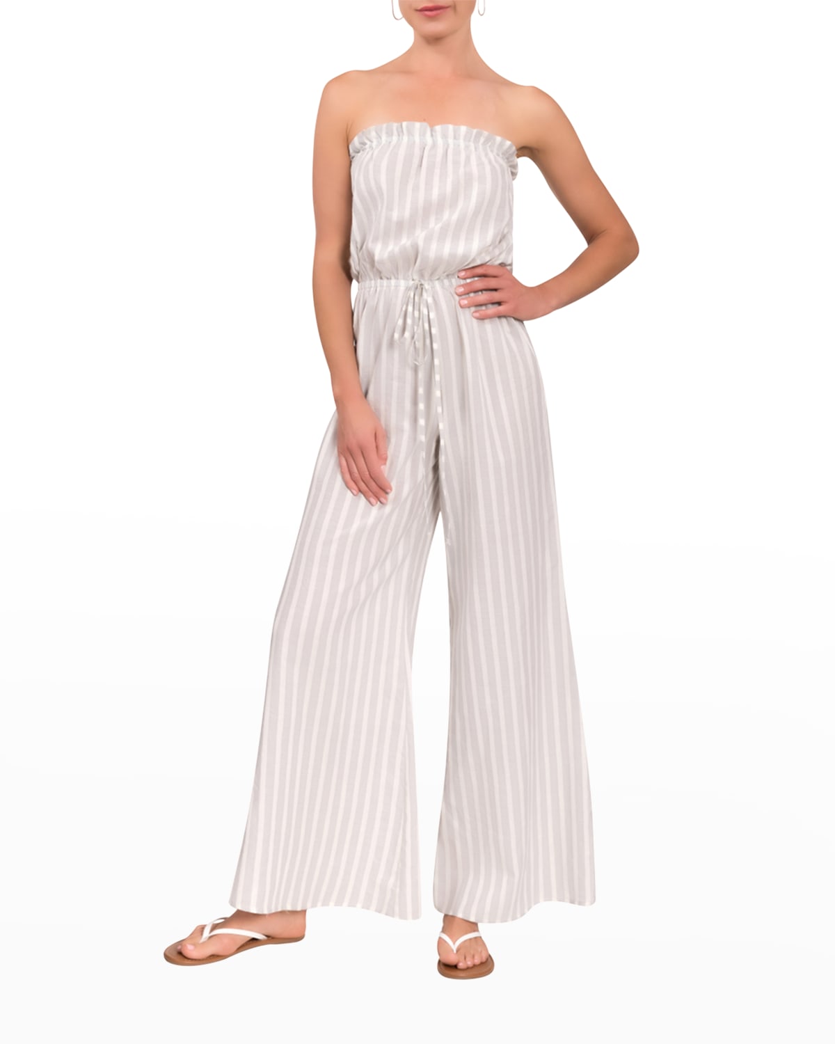Everyday Ritual Blaire Strapless Stripe Jumpsuit | Neiman Marcus