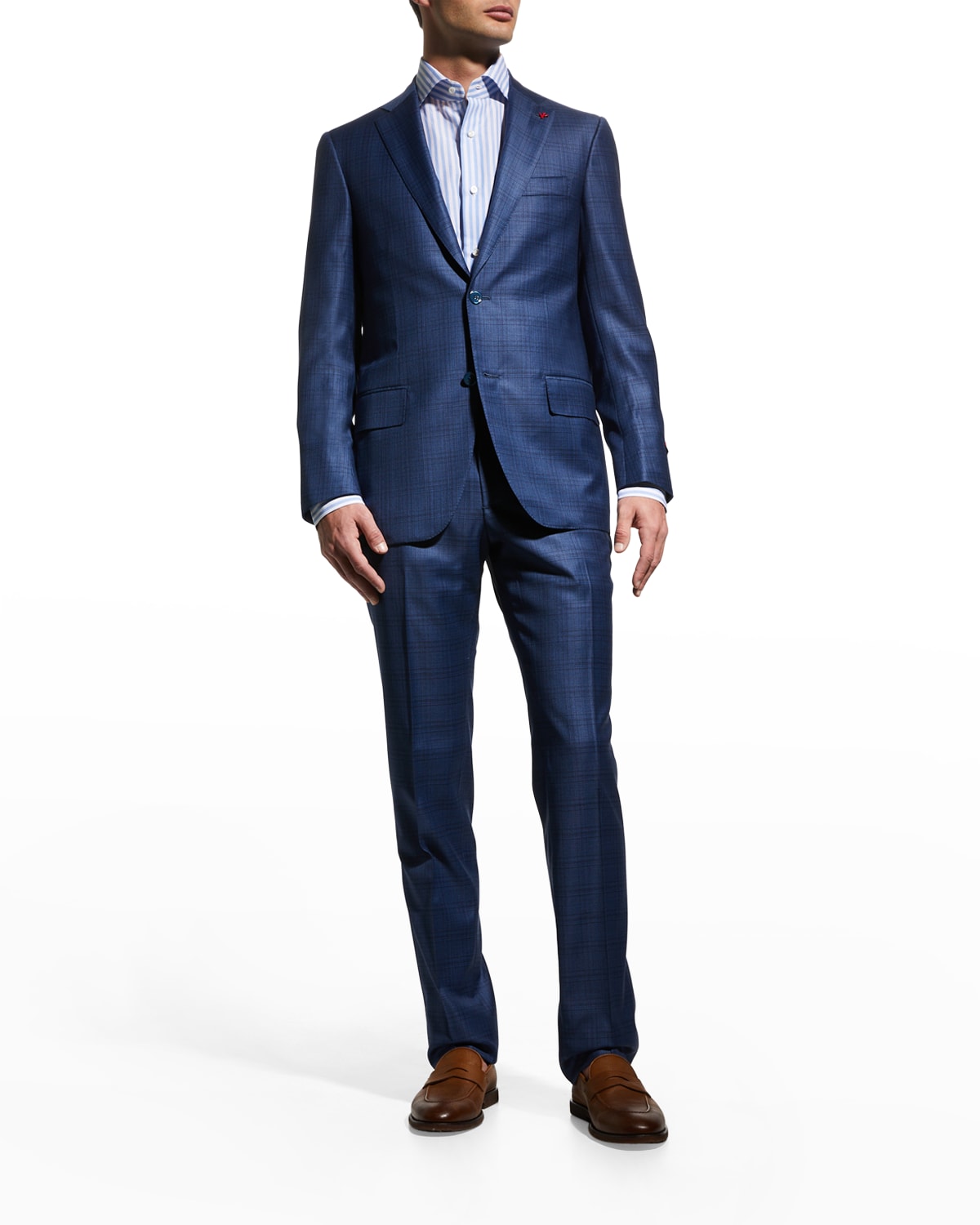 ZEGNA Men's Tonal Check Wool Suit | Neiman Marcus