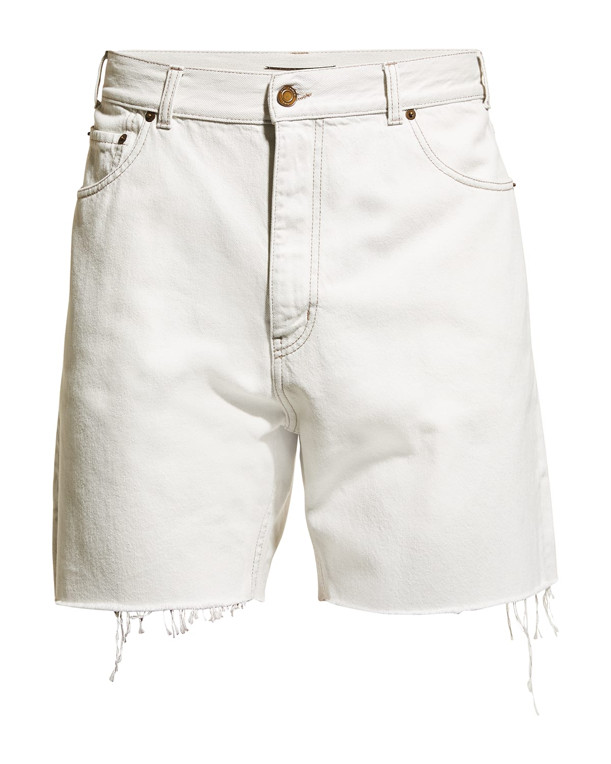 Saint Laurent Men's Gothic Floral Jacquard Shorts | Neiman Marcus