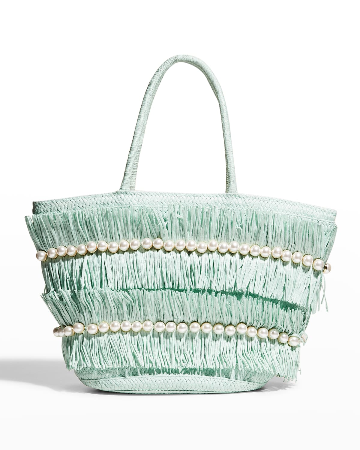 BTB Los Angeles Skylar Straw Crystal Tote Bag | Neiman Marcus