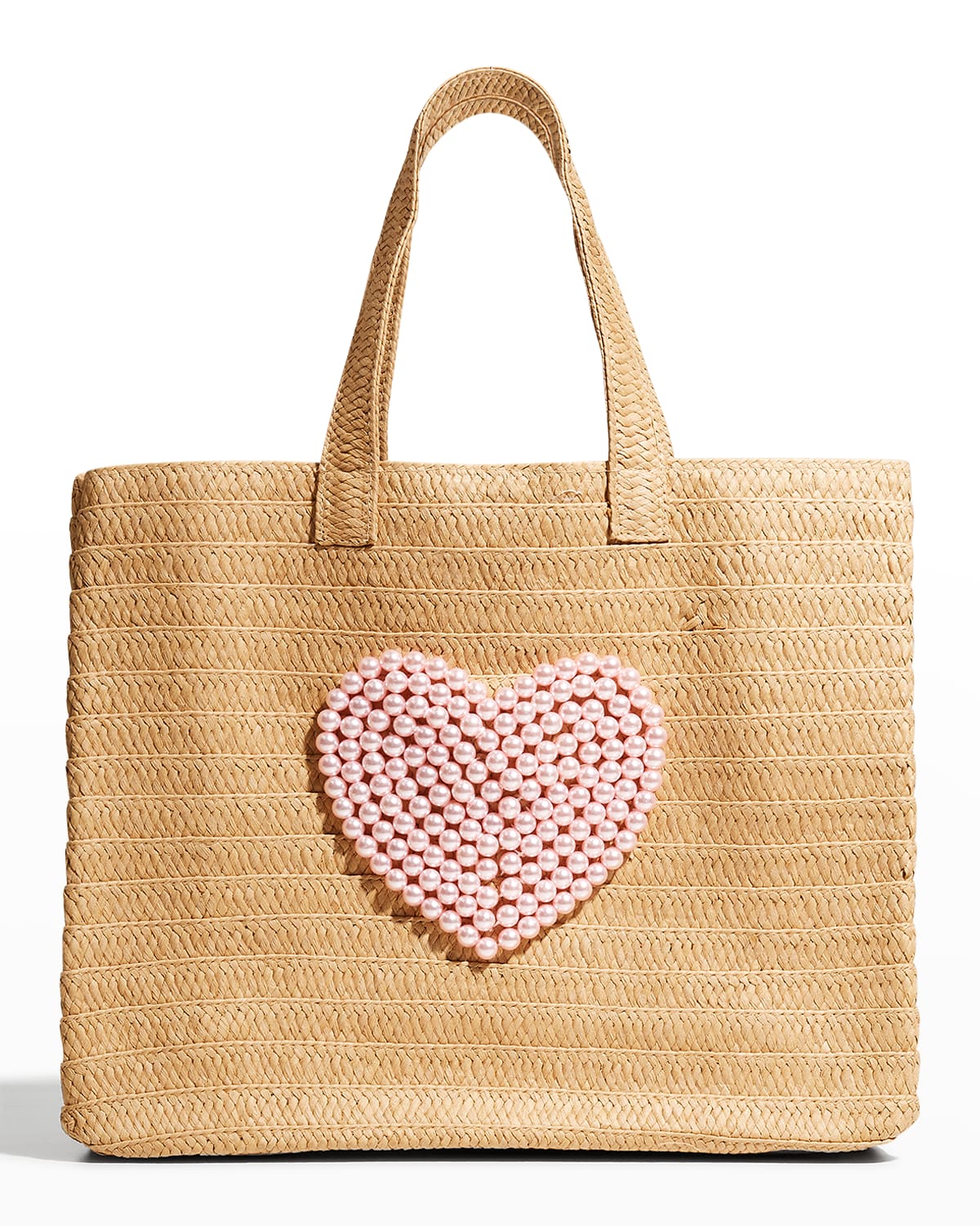 BTB Los Angeles Embroidered Heart Beach Tote Bag | Neiman Marcus