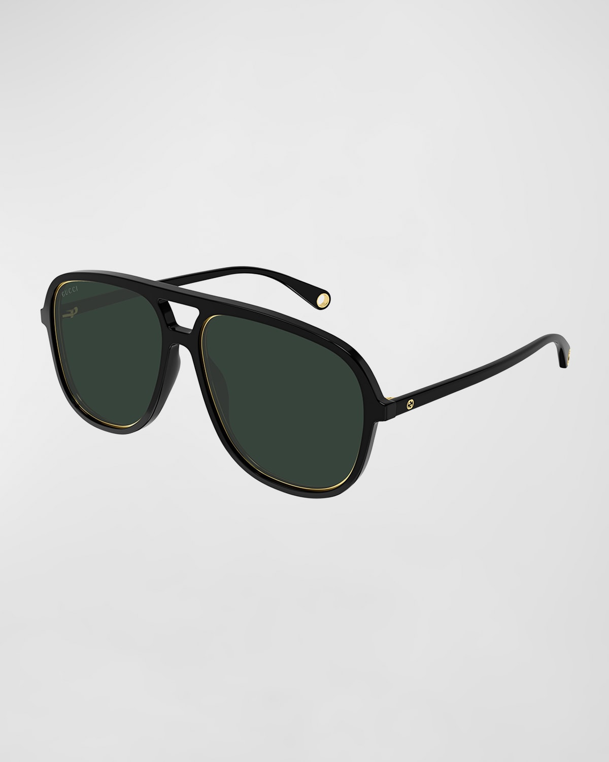 Gucci Men's Transparent Acetate/Metal Aviator Sunglasses | Neiman Marcus