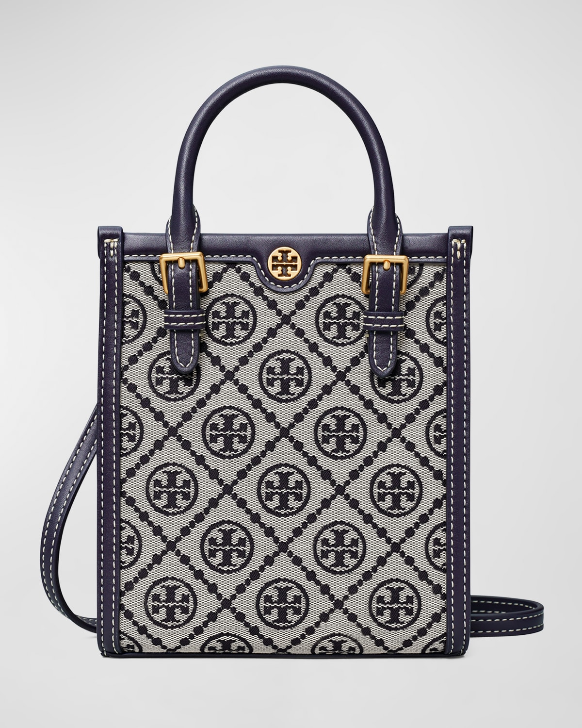 Tory Burch Mini T Monogram Canvas Tote Bag | Neiman Marcus