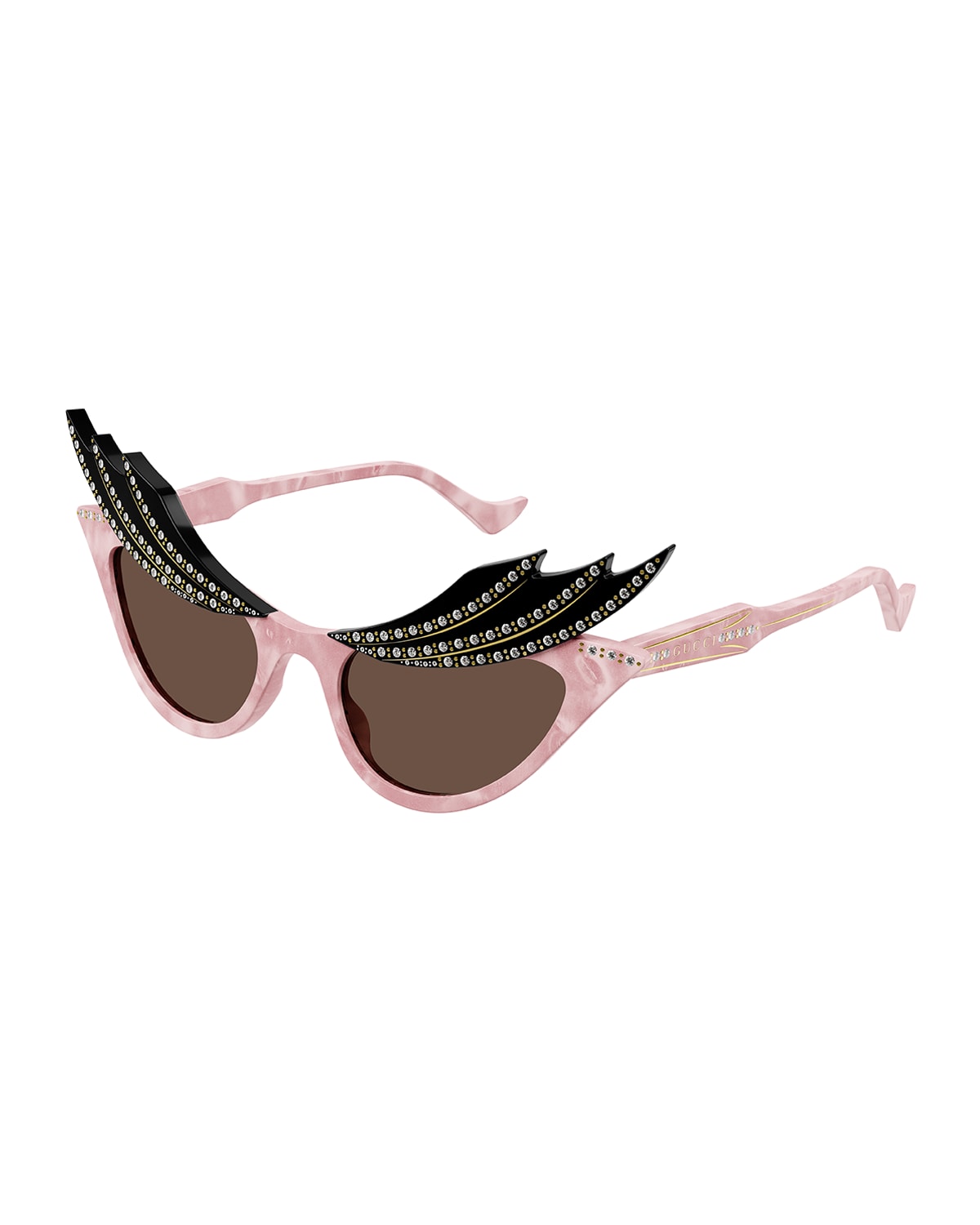 Gucci Embellished Acetate & Metal Cat-Eye Sunglasses | Neiman Marcus