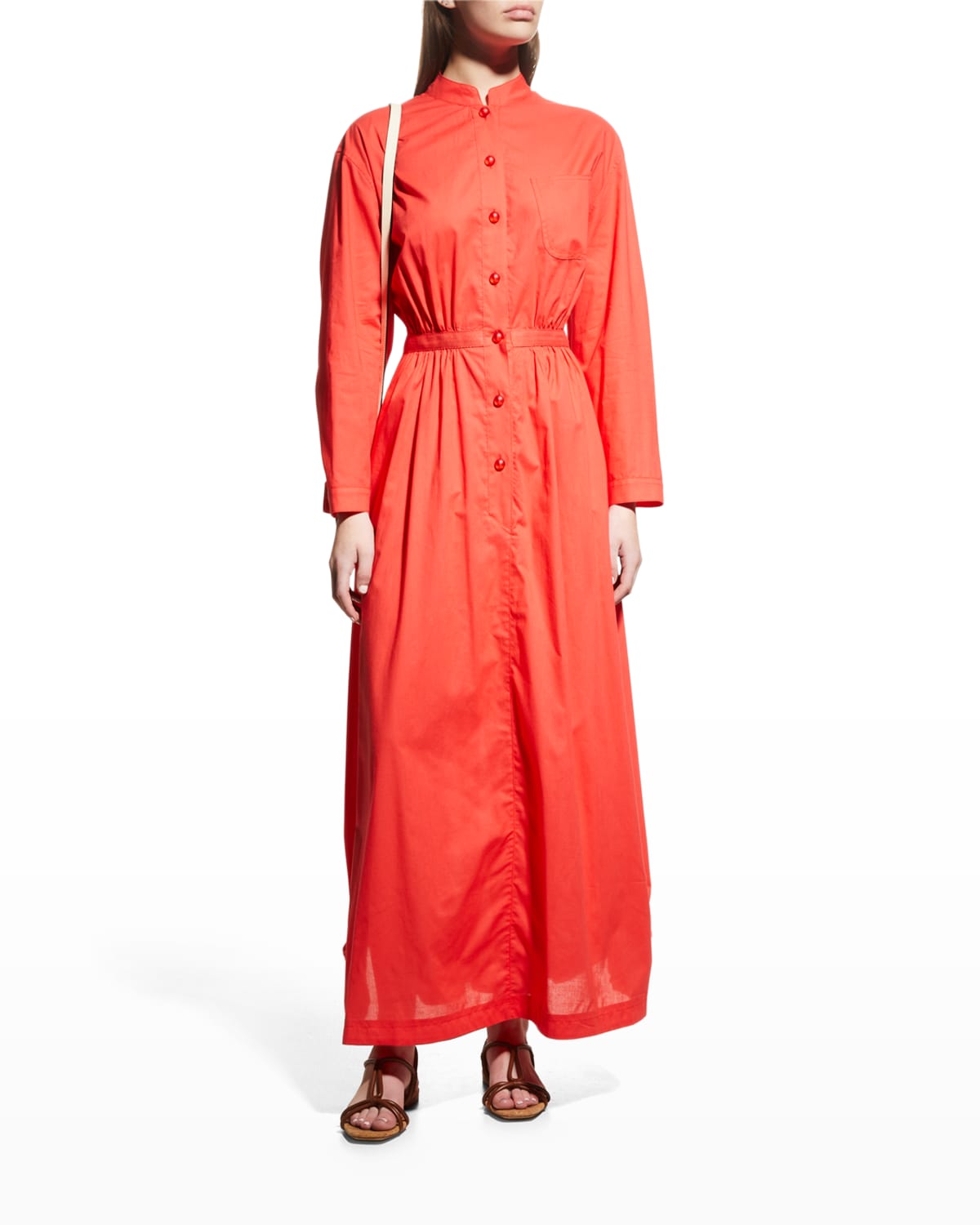 A.L.C. Florence Pleated Button-Front Maxi Dress | Neiman Marcus