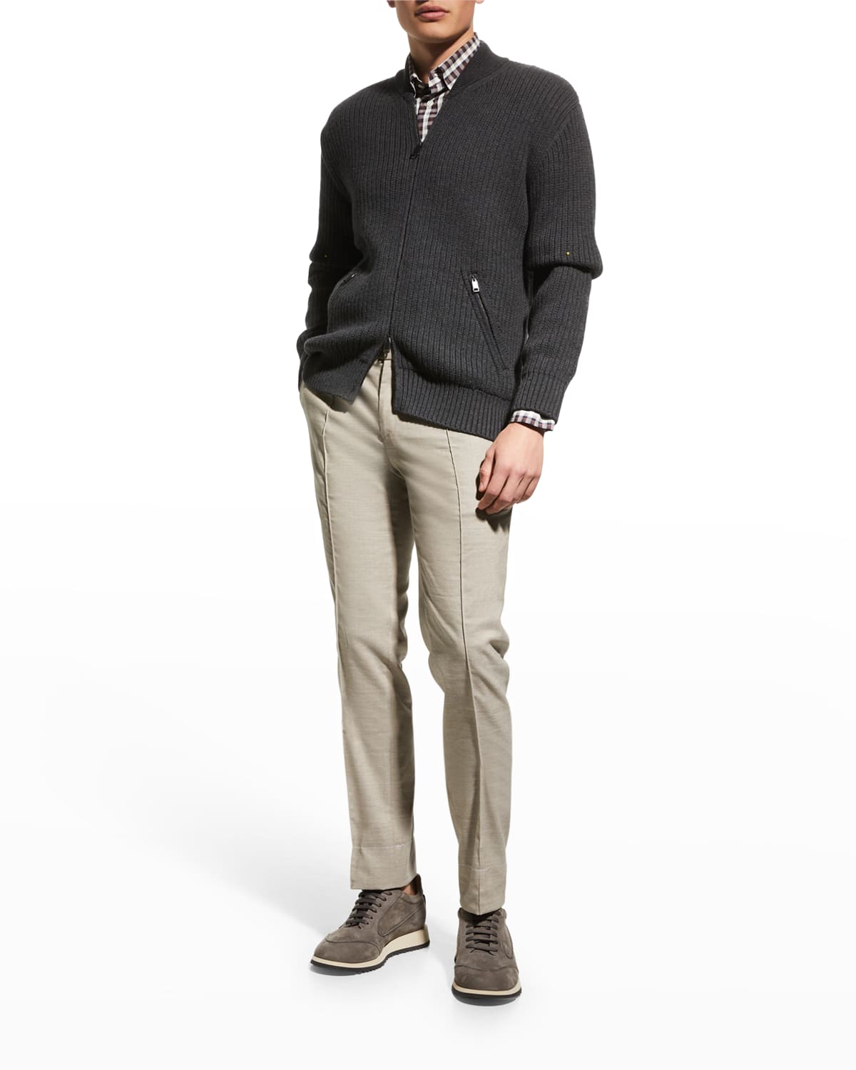 Theory Men's Full-Zip Knit Cardigan Sweater | Neiman Marcus