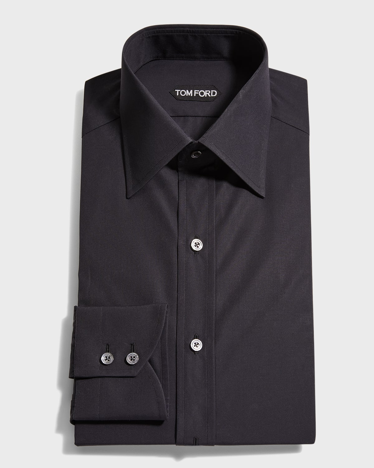 TOM FORD Men's Solid Point Collar Dress Shirt | Neiman Marcus