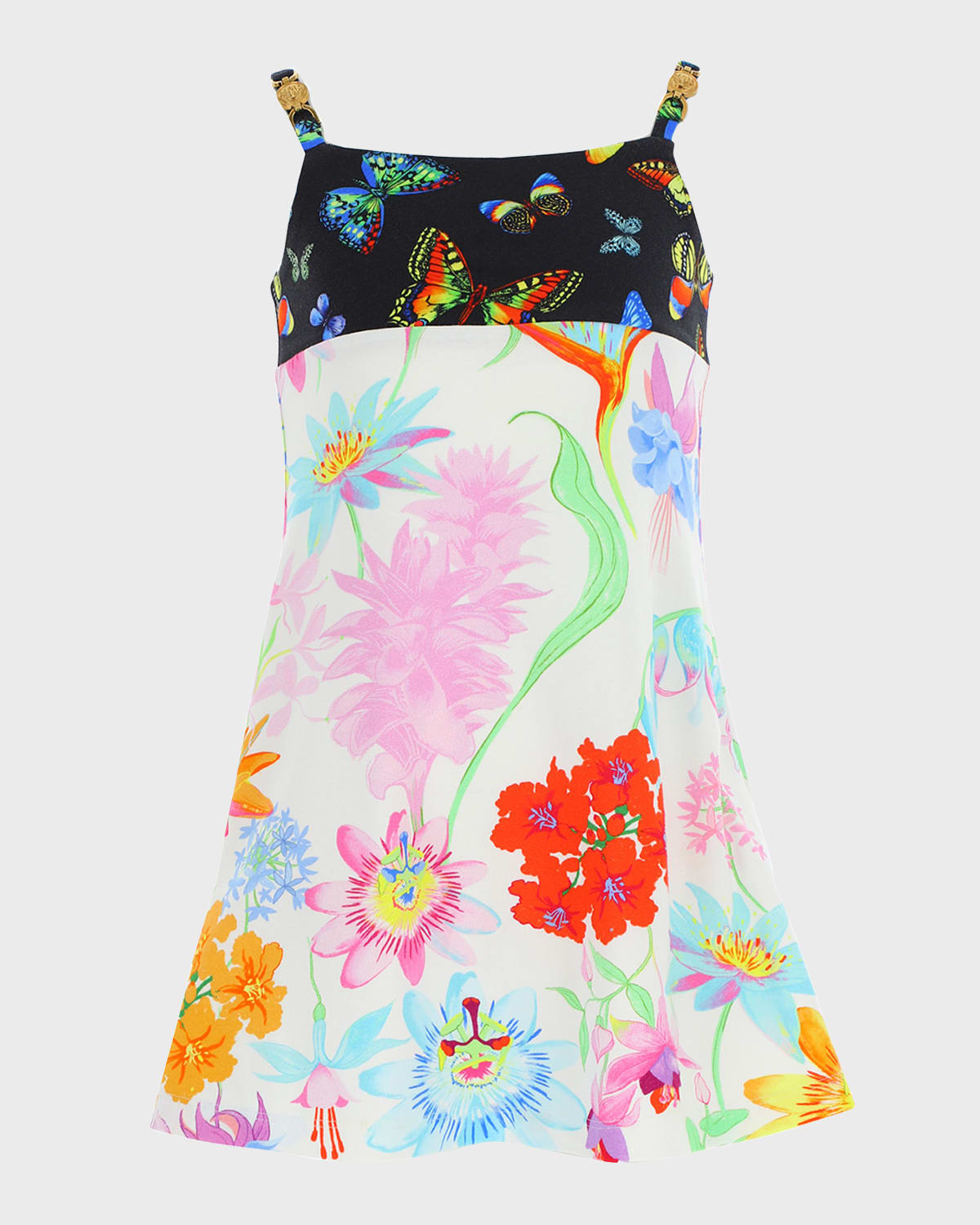 Versace Girl's Logo Baroque Dress, Size 4-6 | Neiman Marcus