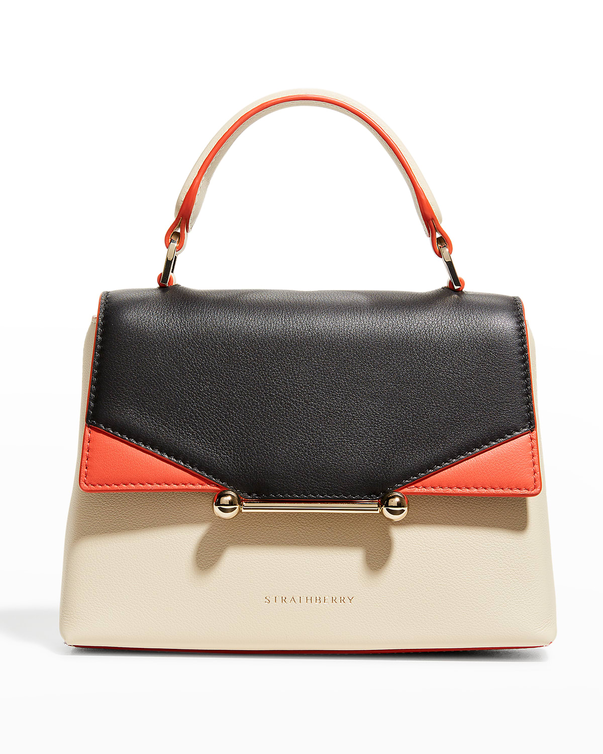 STRATHBERRY Trinity Mini Bicolor Leather Top-Handle Bag | Neiman Marcus