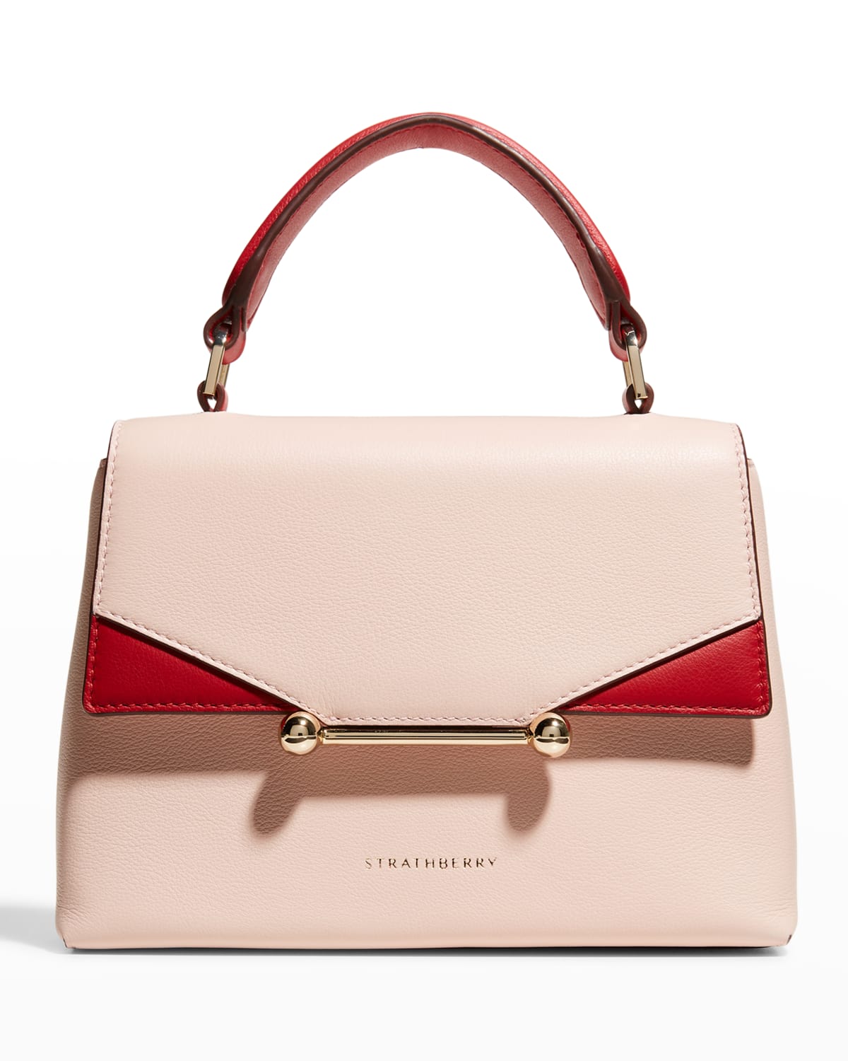 STRATHBERRY Trinity Mini Tricolor Leather Top-Handle Bag | Neiman Marcus