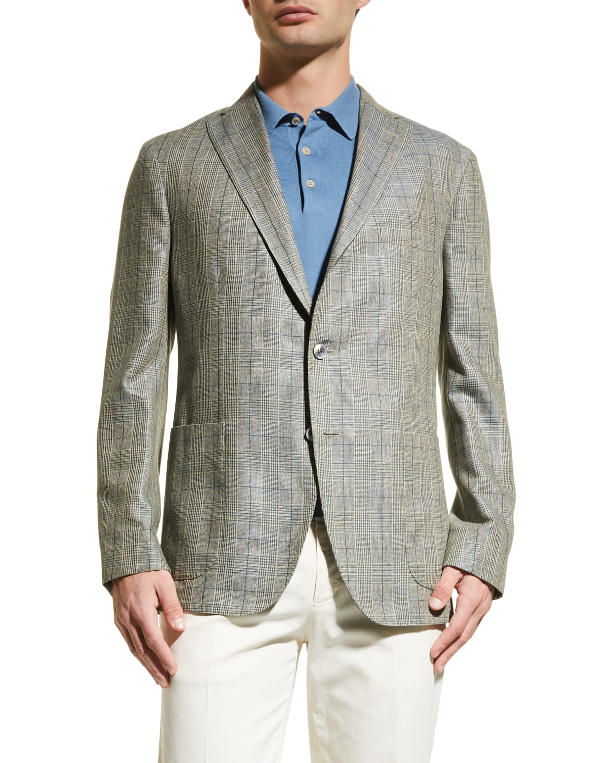 Kiton Men's Tonal Plaid Sport Jacket | Neiman Marcus
