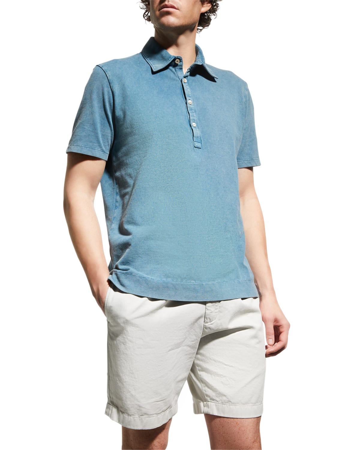 Ralph Lauren Purple Label Men's Washed Long-Sleeve Pocket Polo Shirt ...