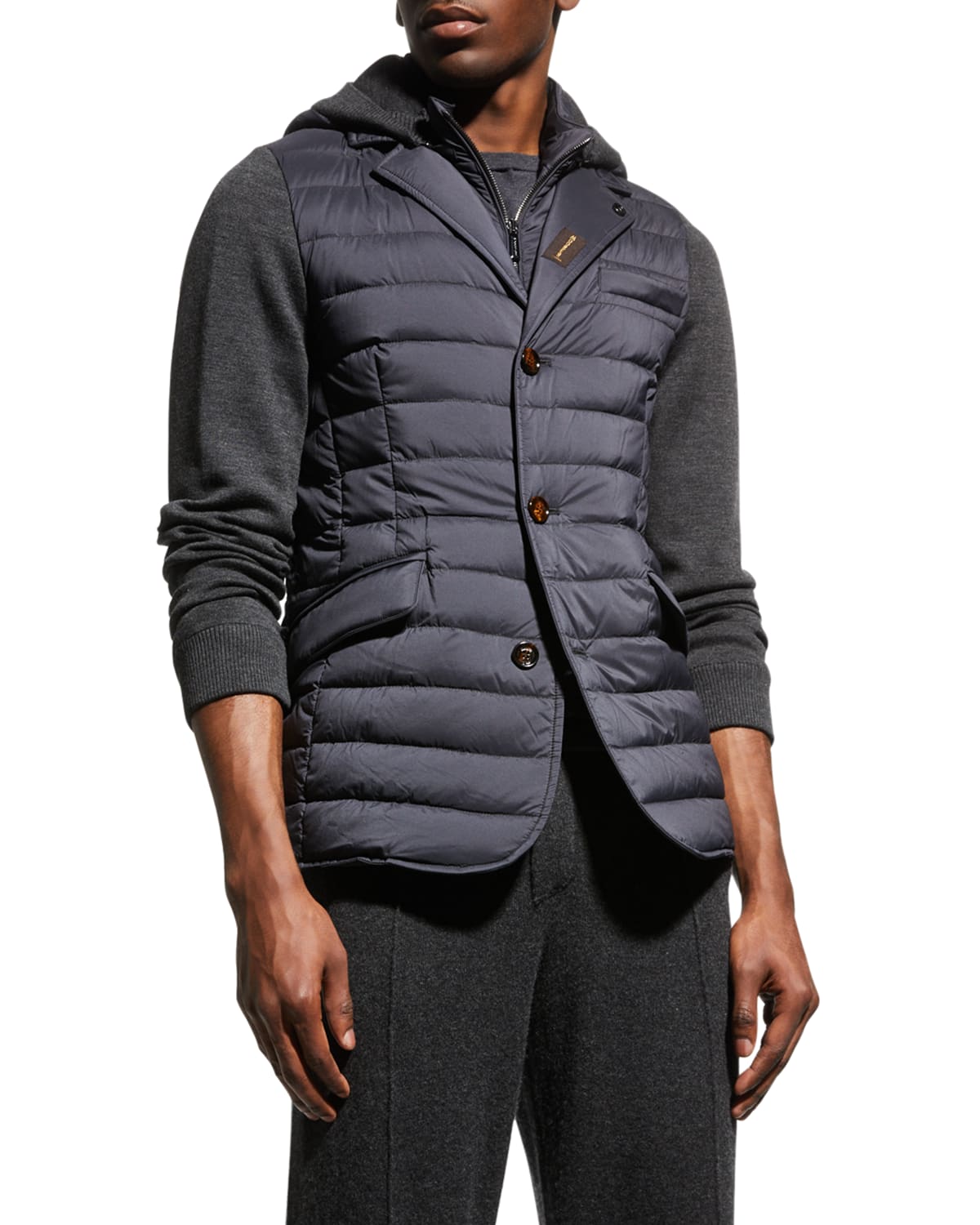 Corneliani Men's Quilted Blazer w/ Removable Bib | Neiman Marcus