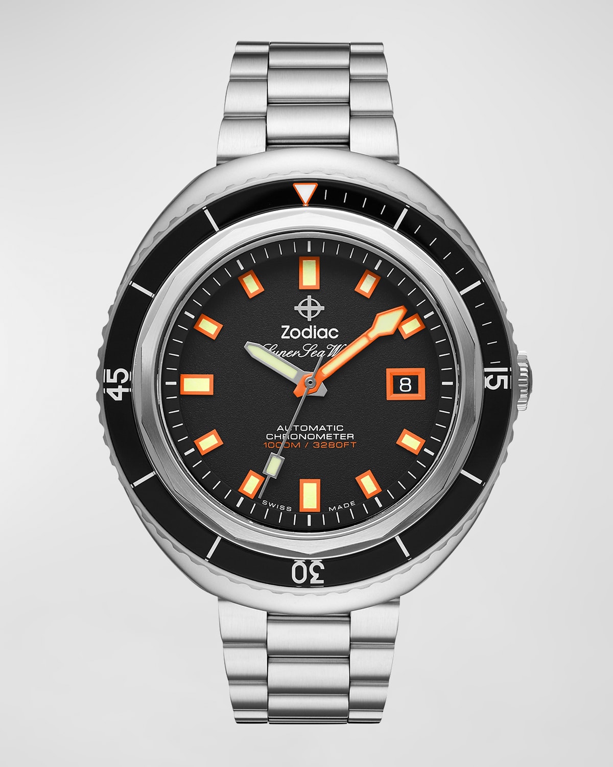 ZODIAC Men's Super Sea Wolf STP 1-11 Automatic Three-Hand Date Rubber ...