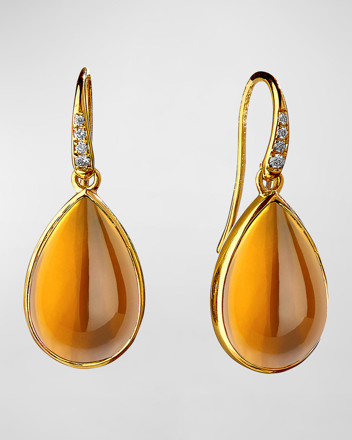 Armenta 18K Yellow Gold Beaded Feather Earrings with Shaded Sapphires ...