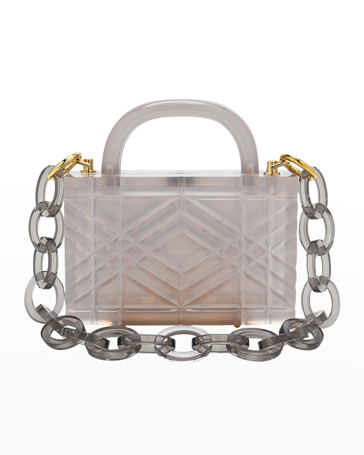 L'Afshar Leon Adele Acrylic Top-Handle Bag | Neiman Marcus