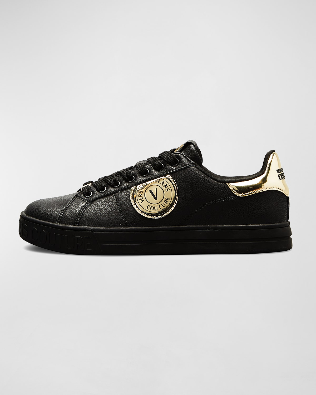 Versace Men's Leather Strass Low-Top Sneakers | Neiman Marcus