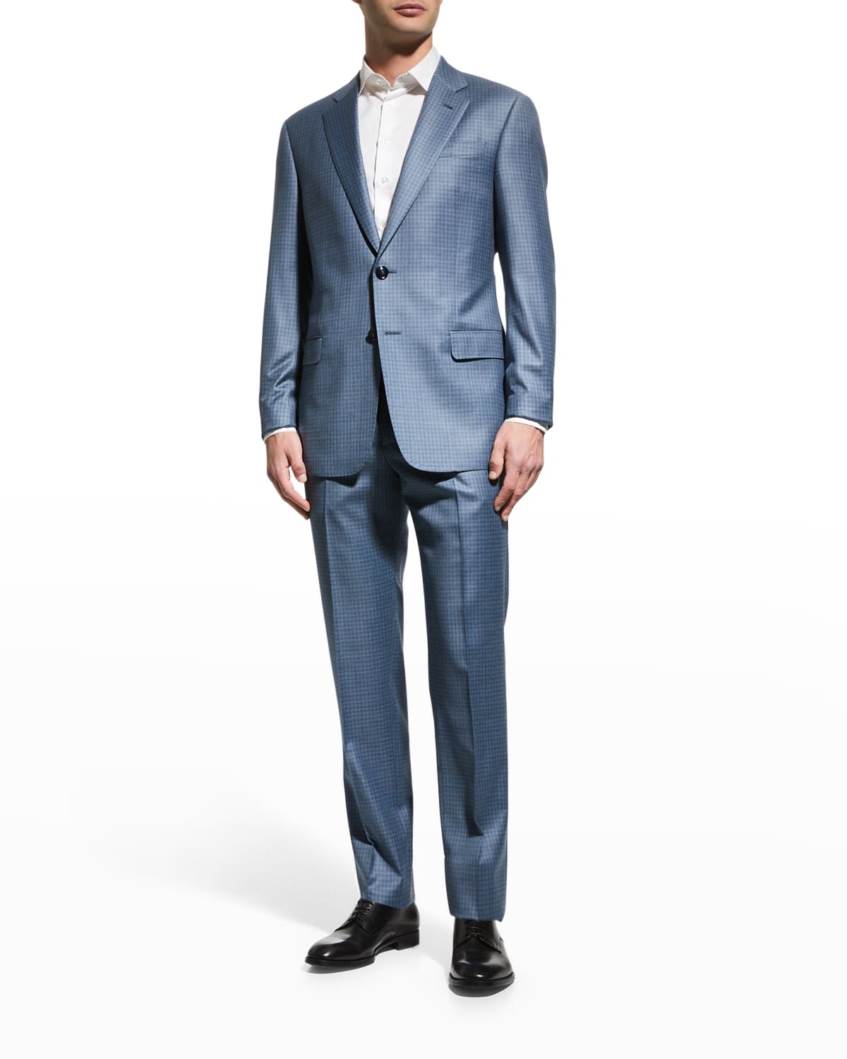 Canali Men's Wool Micro-Step Weave Suit | Neiman Marcus
