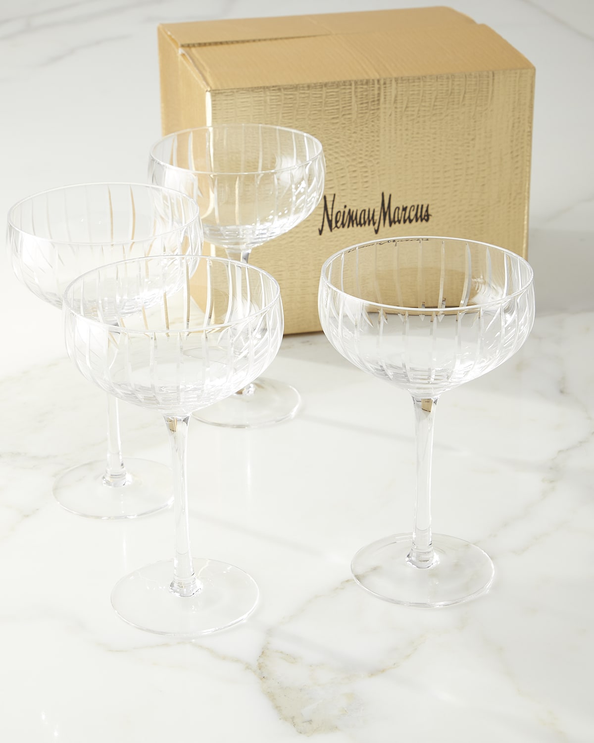 Neiman Marcus Cut Martini Glasses, Set of 4 | Neiman Marcus