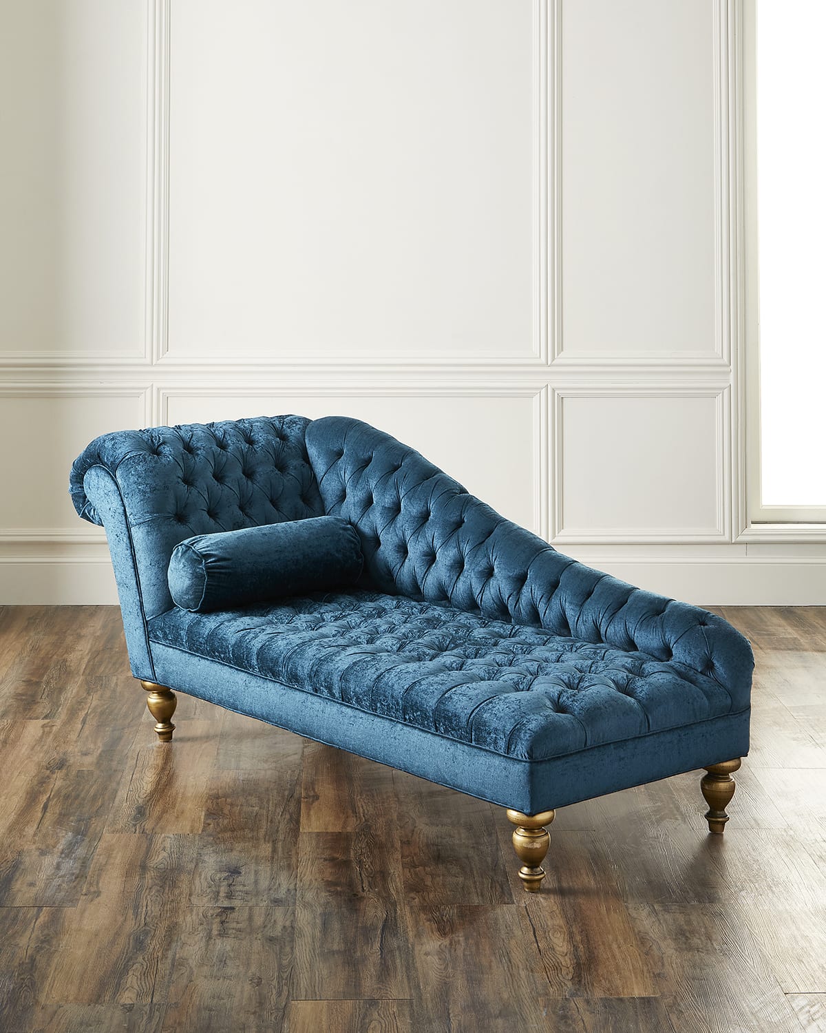 Old Hickory Tannery Seraphina Button-Tufted Chaise | Neiman Marcus