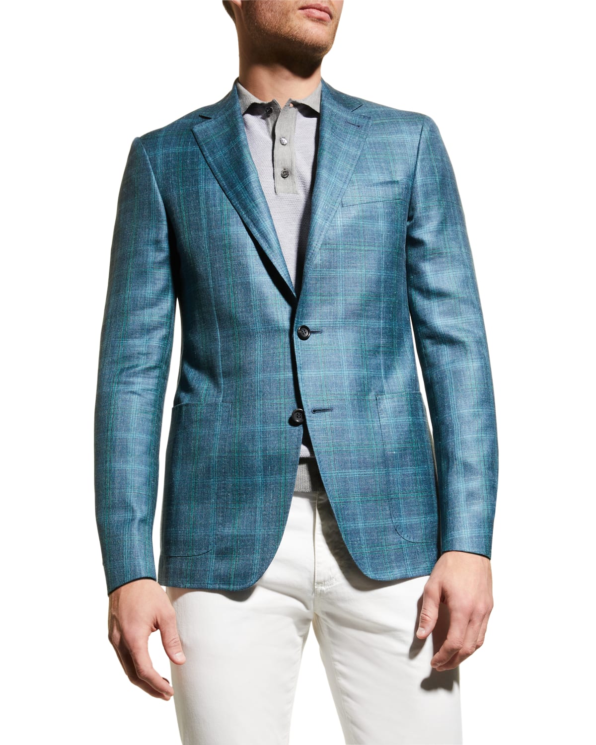 Canali Men's Lightweight Hopsack Sport Jacket | Neiman Marcus