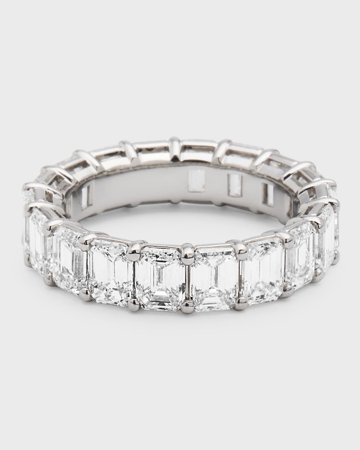 Neiman Marcus Diamonds Platinum Emerald-Cut FG/VS Diamond Eternity Band ...