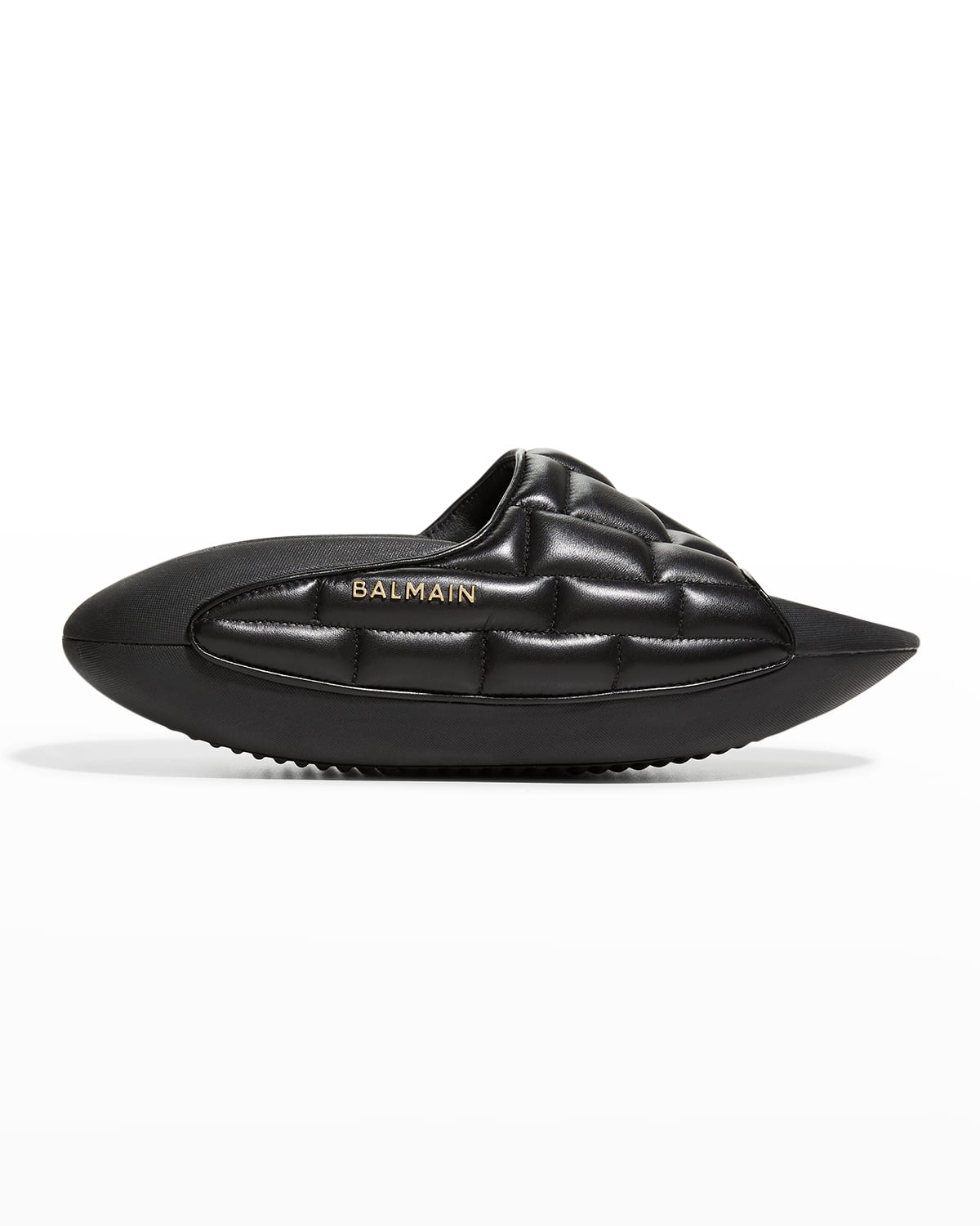 Balmain Men's Quilted Leather B-IT Mule Slides | Neiman Marcus