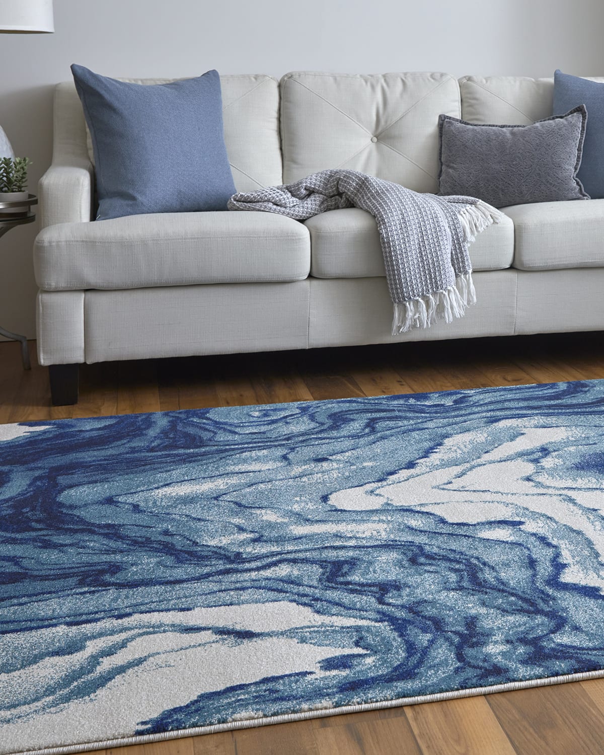 Weave & Wander Omari Contemporary Watercolor Rug, 8' Round | Neiman Marcus