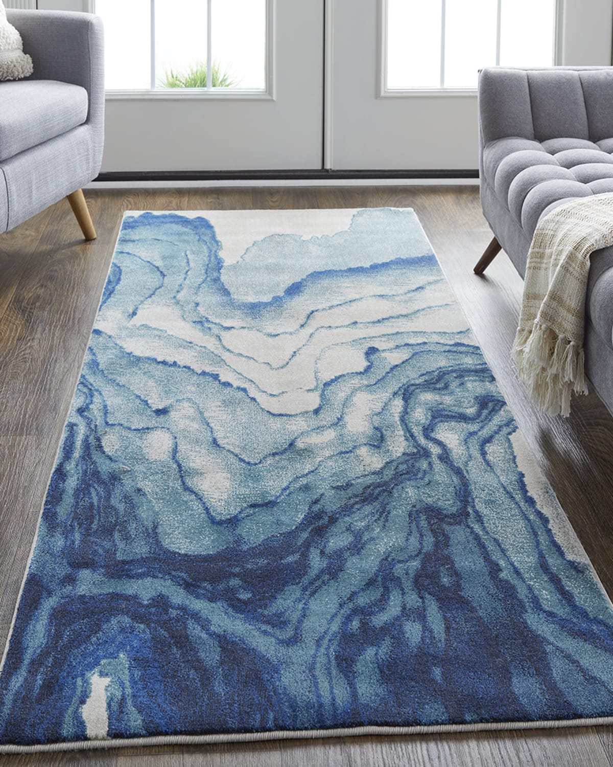 Weave & Wander Omari Contemporary Watercolor Rug, 5' x 8' | Neiman Marcus