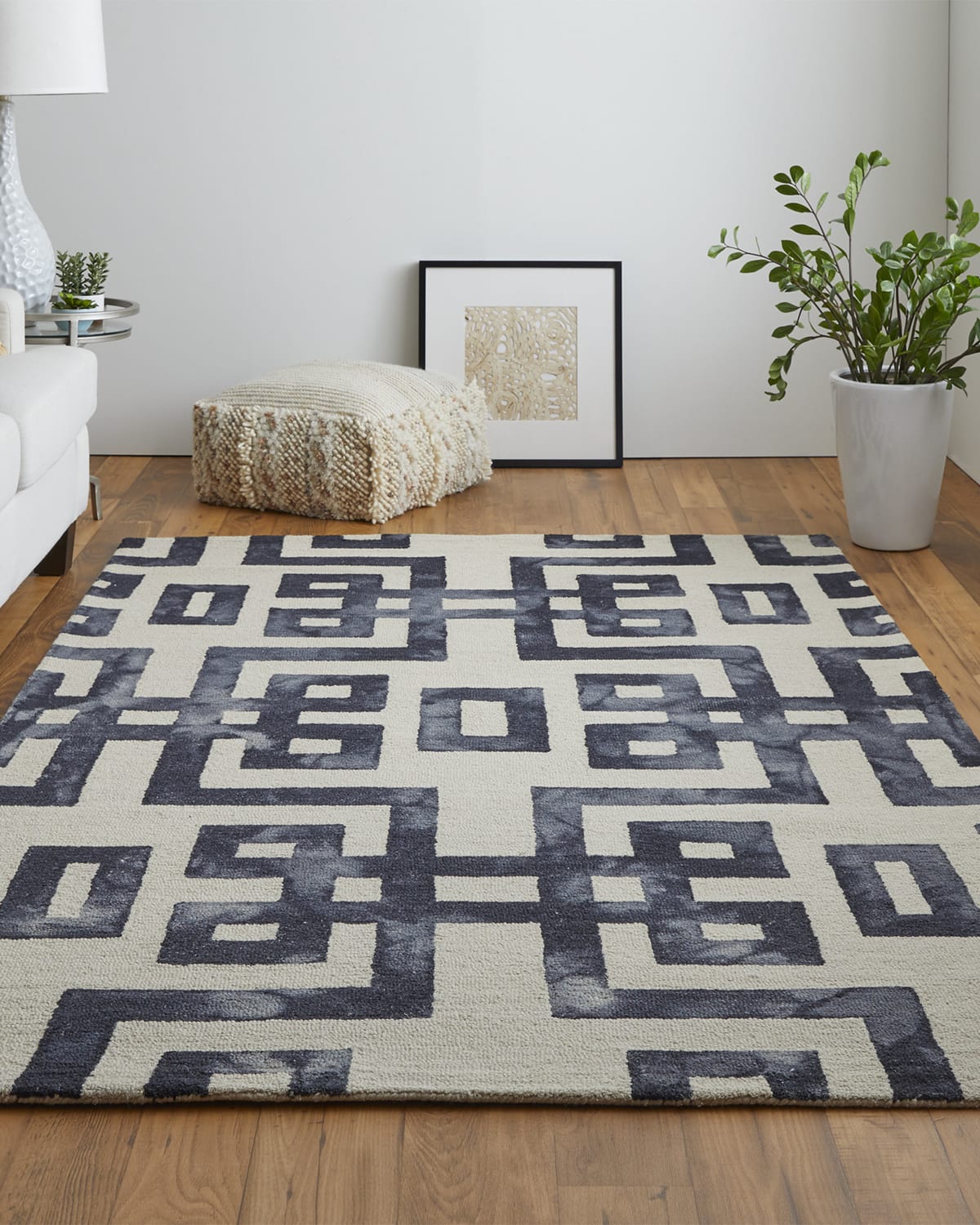Weave & Wander Marengo Tufted Greek Key Wool Rug, 2' x 3' | Neiman Marcus