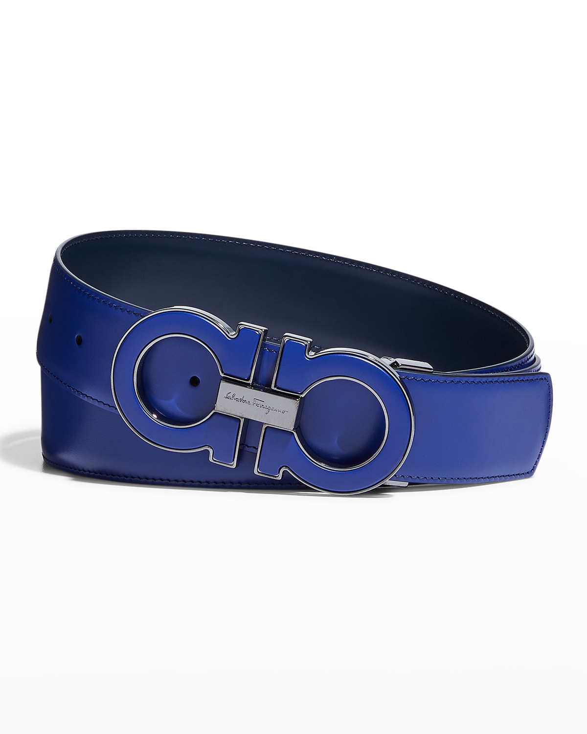 Ferragamo Men's Double Adjustable Reversible Leather Belt | Neiman Marcus