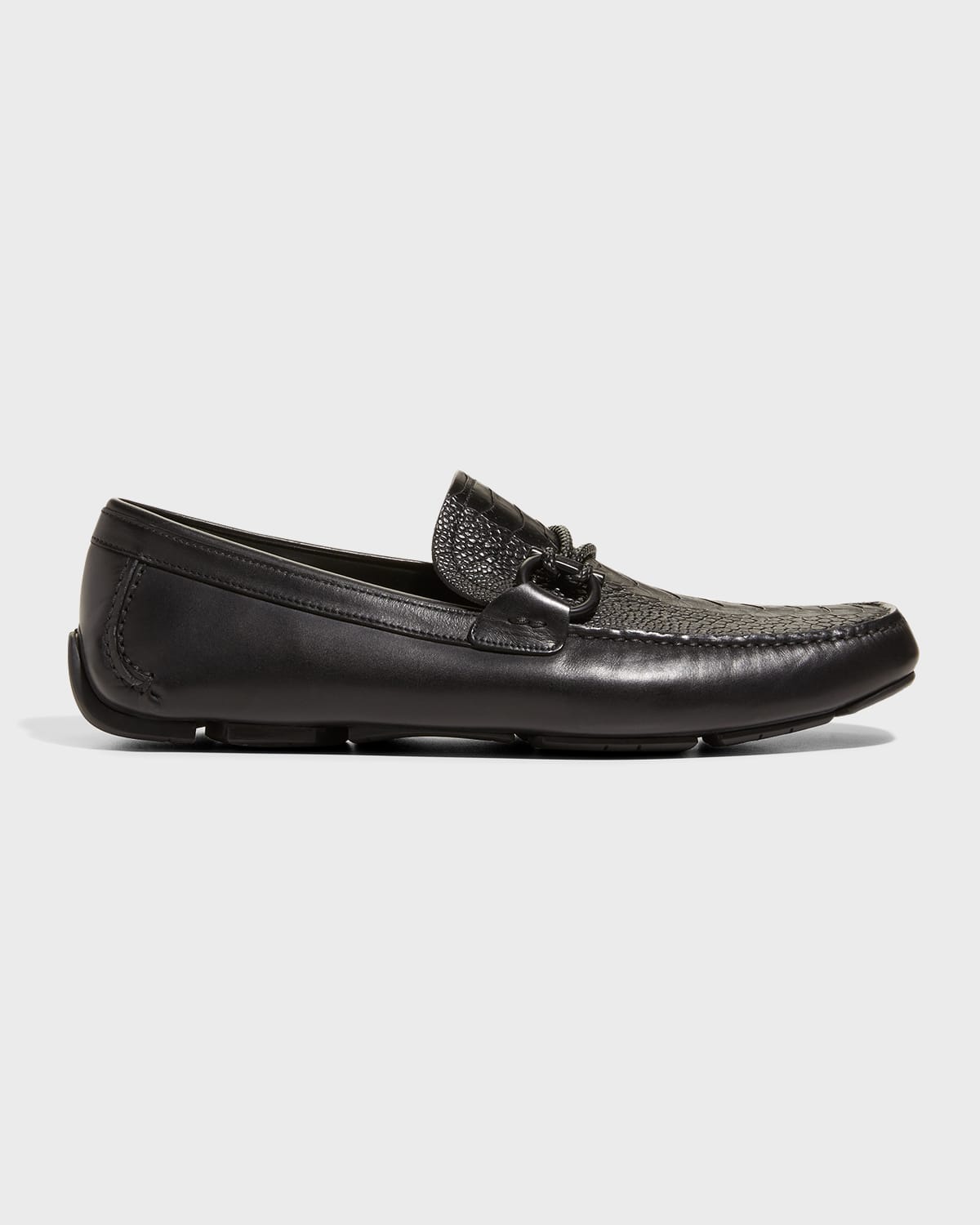 Ferragamo Men's Parigi Gancini Leather Drivers | Neiman Marcus