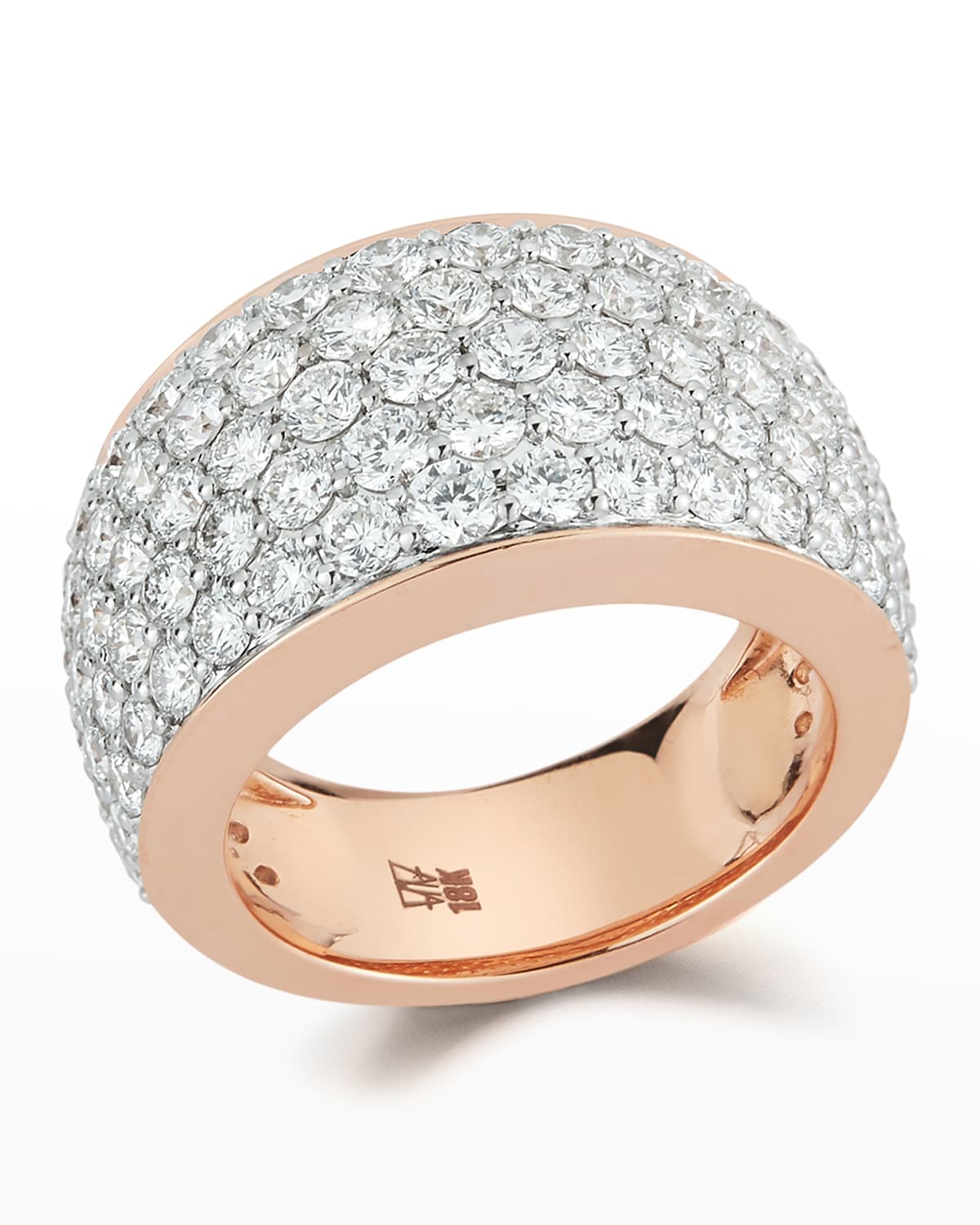 Walters Faith Lytton Rose Gold Wide High Polish Band with White Rhodium ...