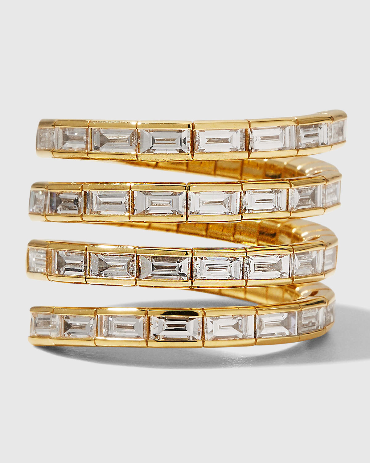 Rahaminov Diamonds 18K Yellow Gold Mixed Diamond Polygon Ring, Size 6.5 ...