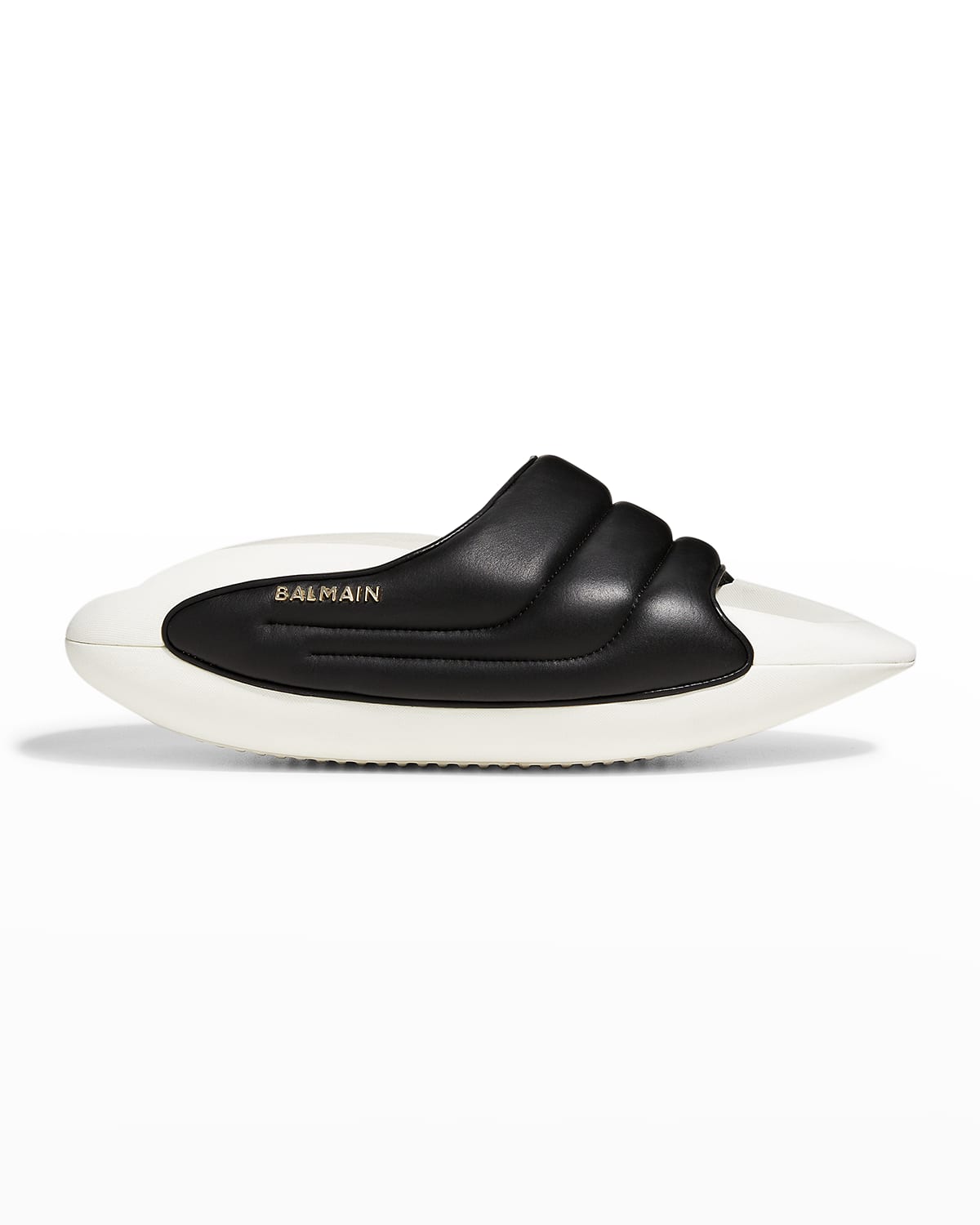 Balmain Men's Quilted Leather B-IT Mule Slides | Neiman Marcus
