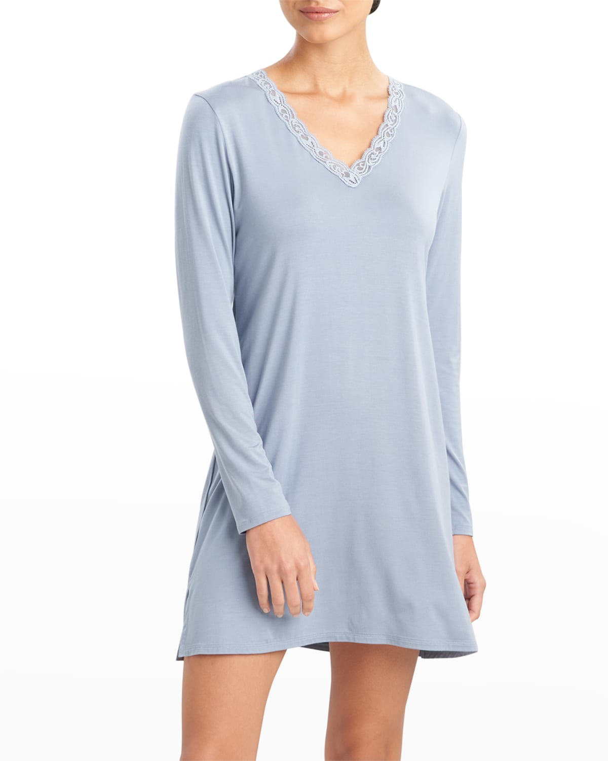 Andine Carlotta Oversized Lace-Trim Sleep Shirt | Neiman Marcus