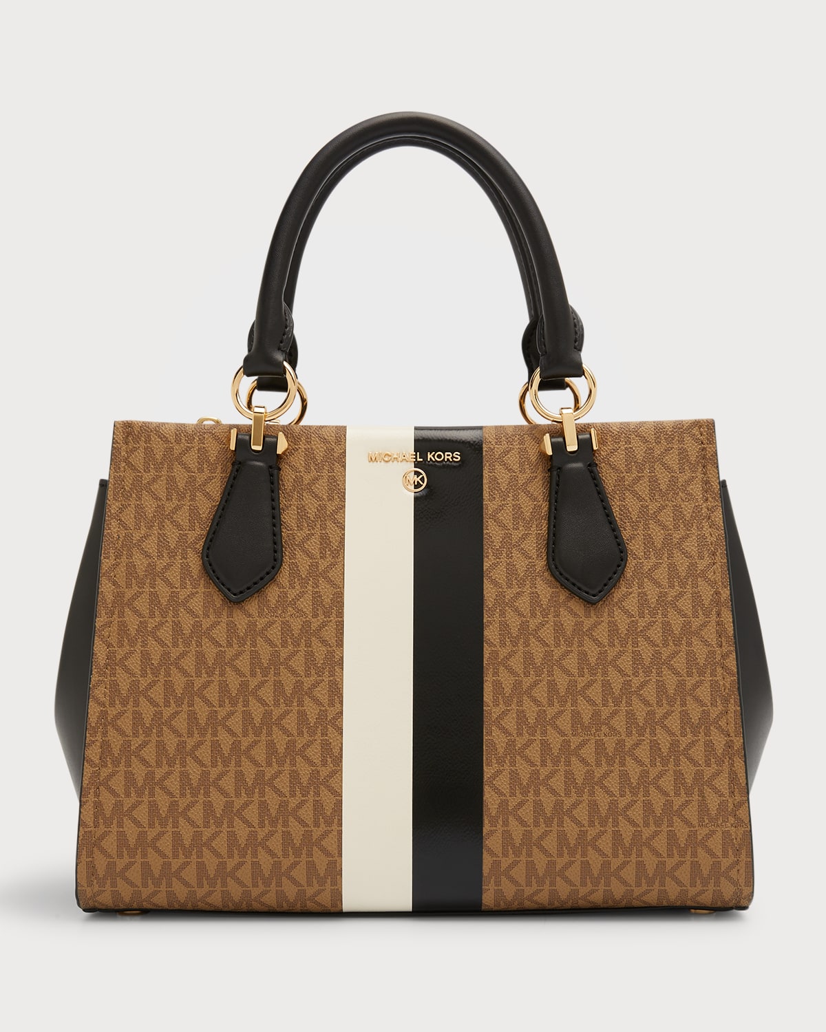 MICHAEL Michael Kors Marilyn Medium Metallic Leather Satchel Bag ...