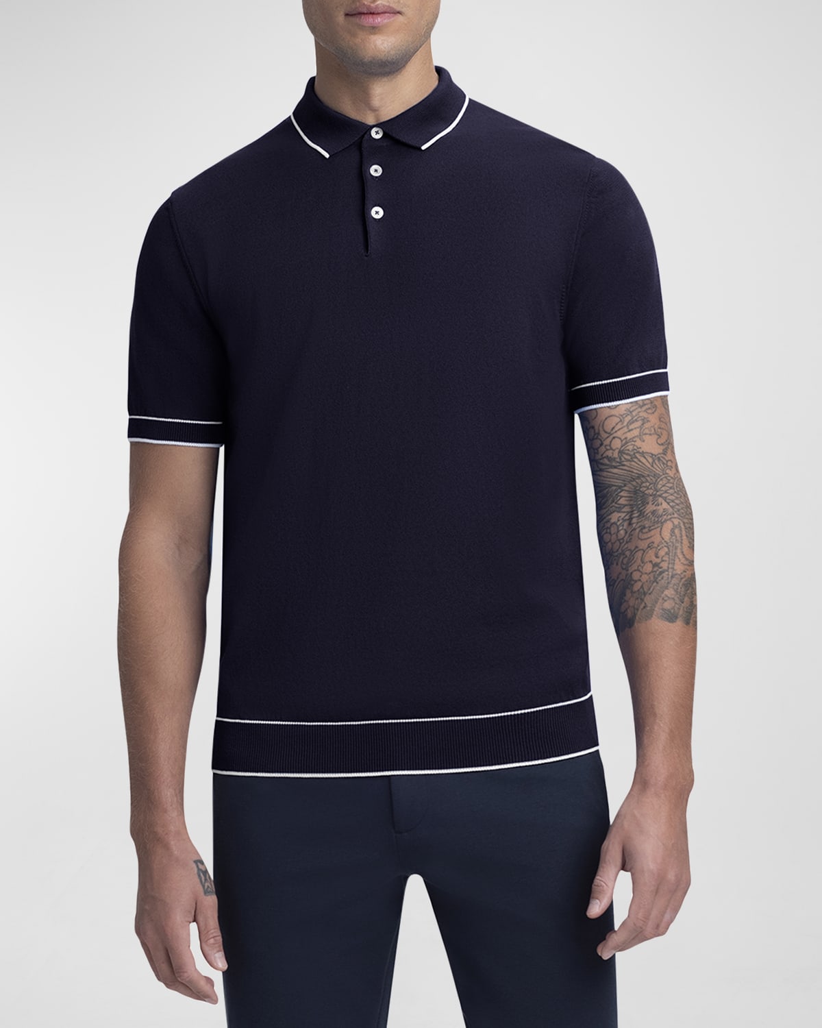 Bugatchi Men's Cotton Polo Shirt | Neiman Marcus