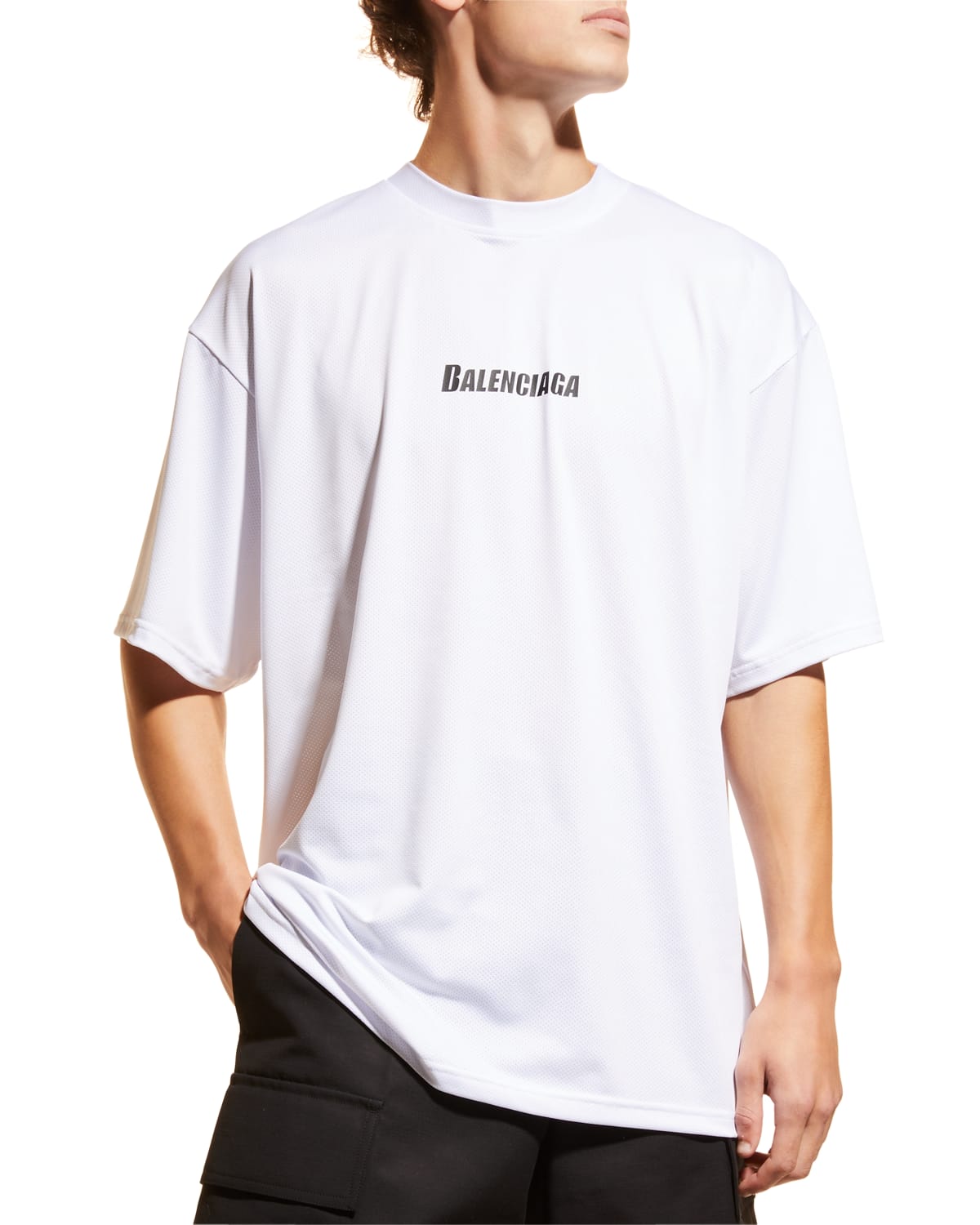 Balenciaga Men's Taped Campaign Logo T-Shirt | Neiman Marcus