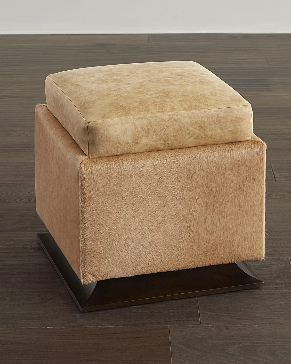 Massoud Darius Leather Ottoman | Neiman Marcus